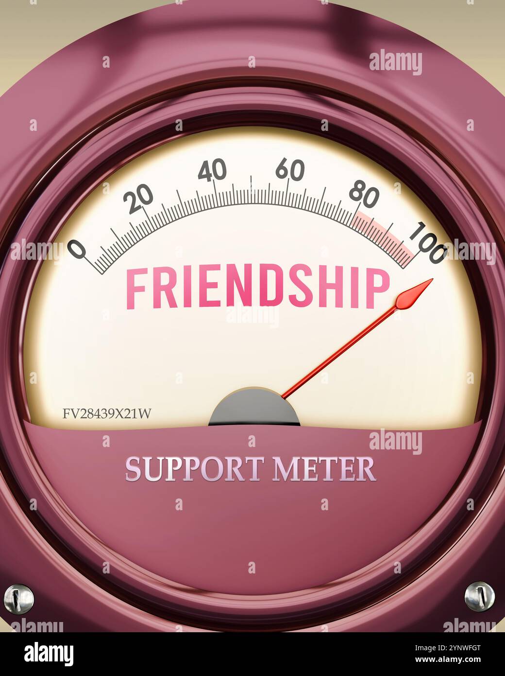 Friendship and Support Meter that is hitting a full scale, showing a ...