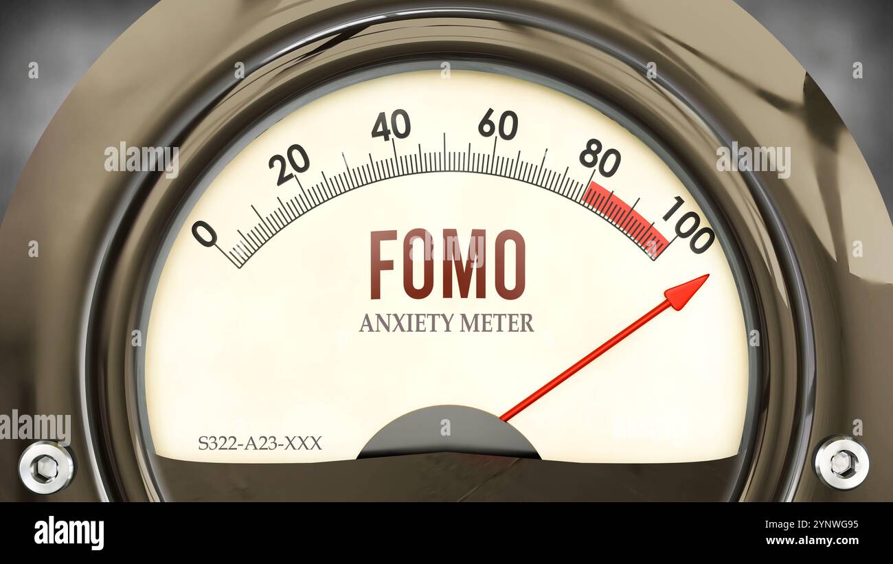 Fomo and anxiety meter that is hitting a full scale hi-res stock ...