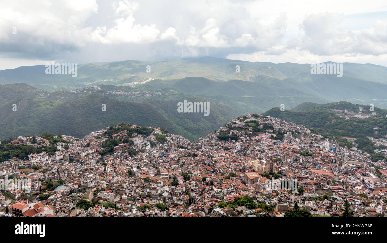 A panoramic view of Taxco de Alarcon showcases the town's unique ...