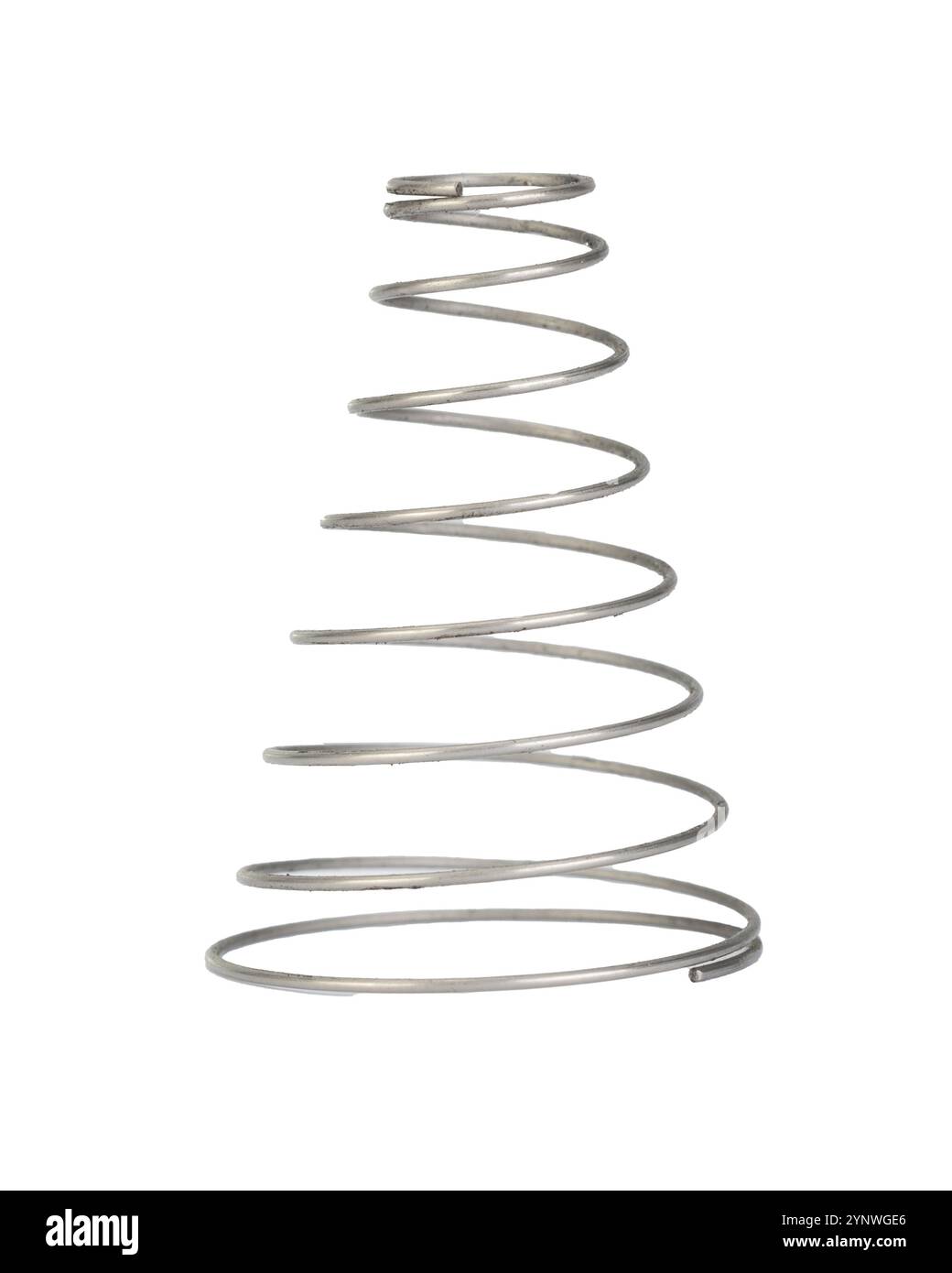 Tapered Metallic Compression Spring Isolated Stock Photo - Alamy