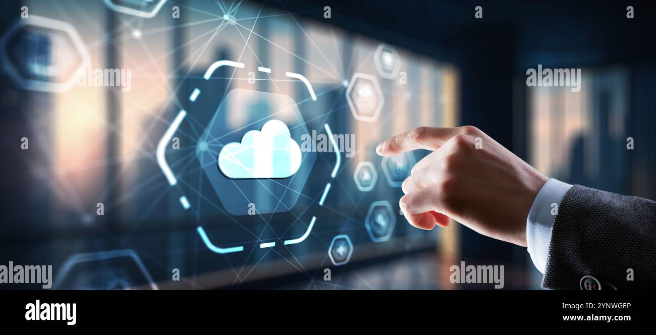 Cloud Computing Concept. Business click icon Stock Photo - Alamy