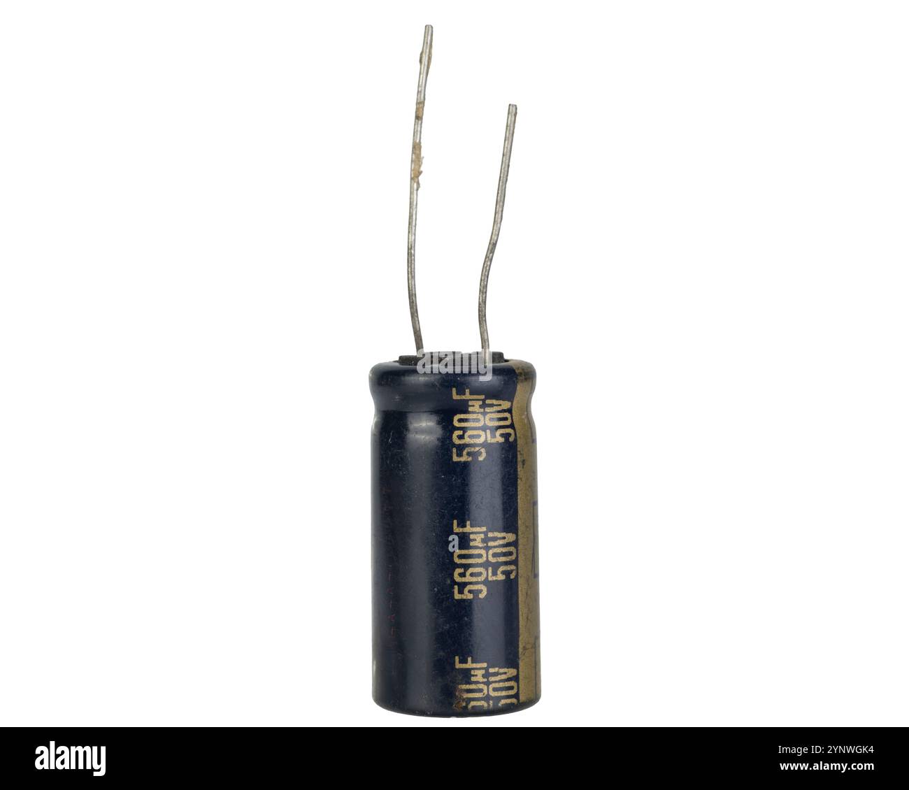 Used Black Electrolytic Capacitor with Leads Stock Photo - Alamy