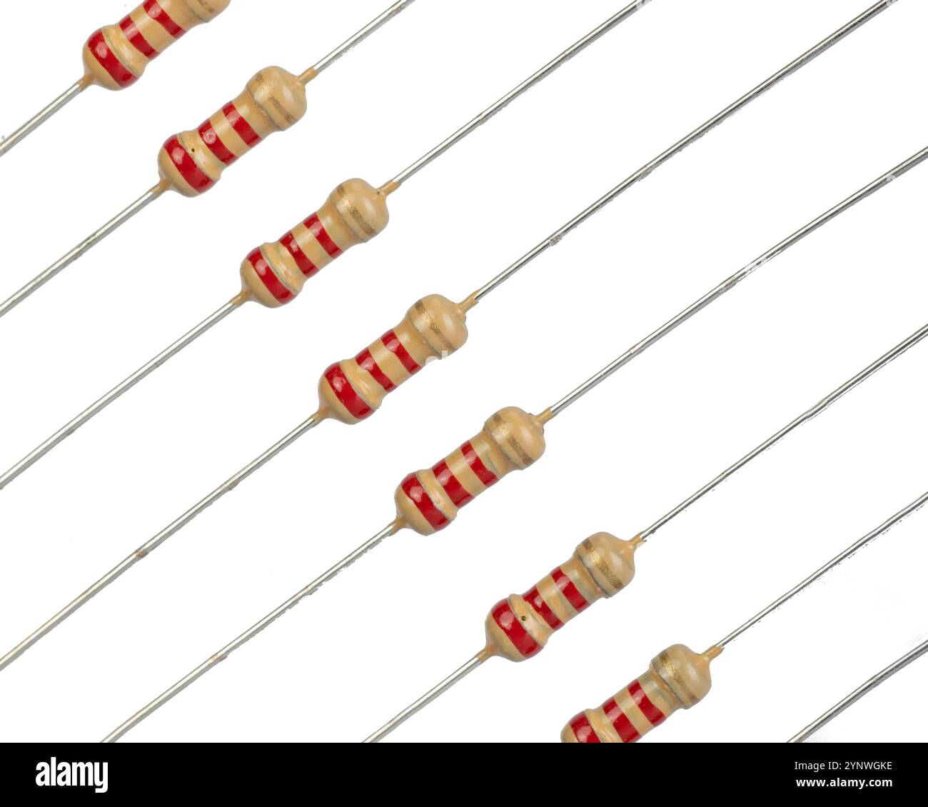 Axial Resistors with Red and Gold Color Bands Stock Photo - Alamy
