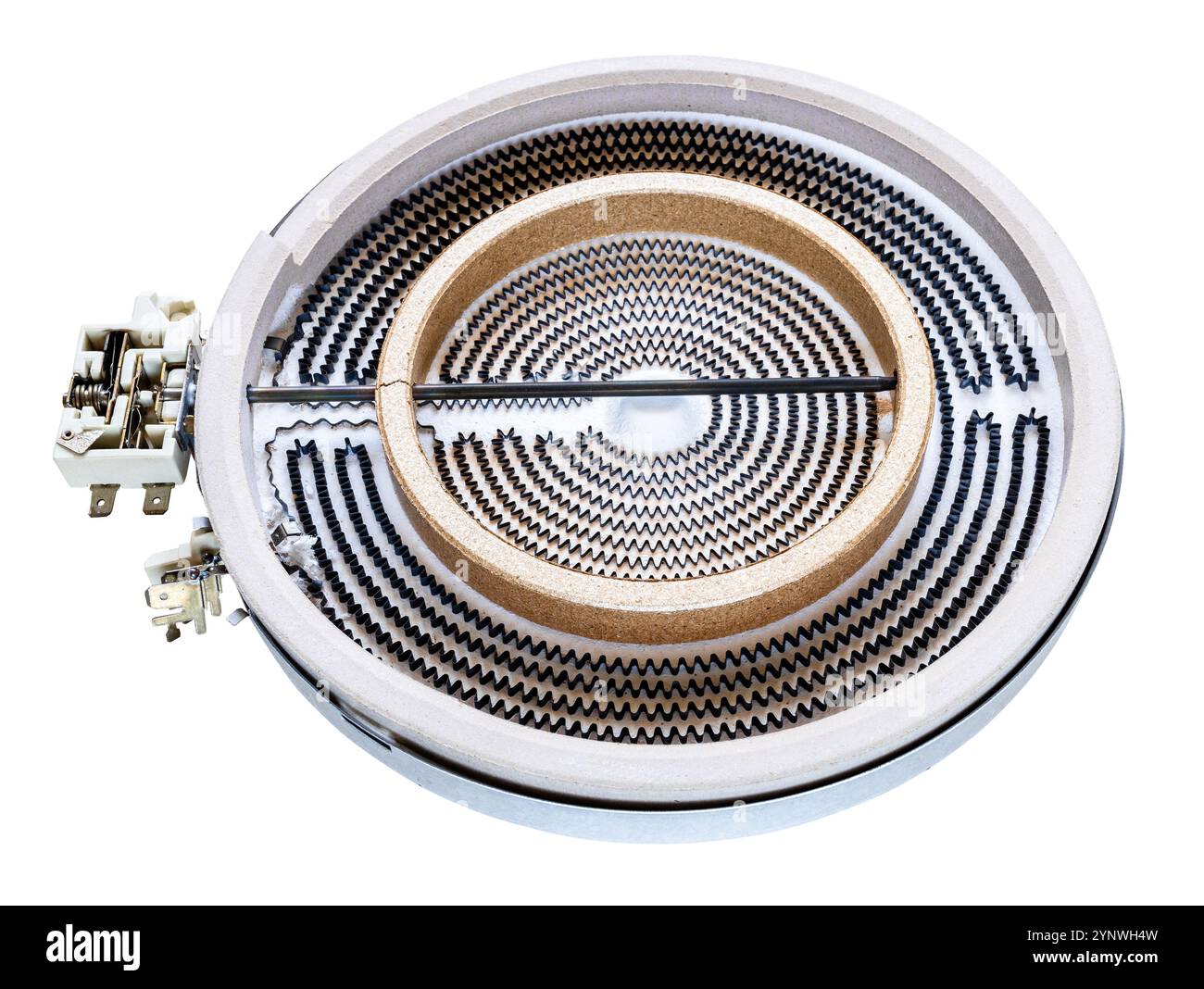 open-coil burner from ceramic heating hob of kitchen electric stove ...