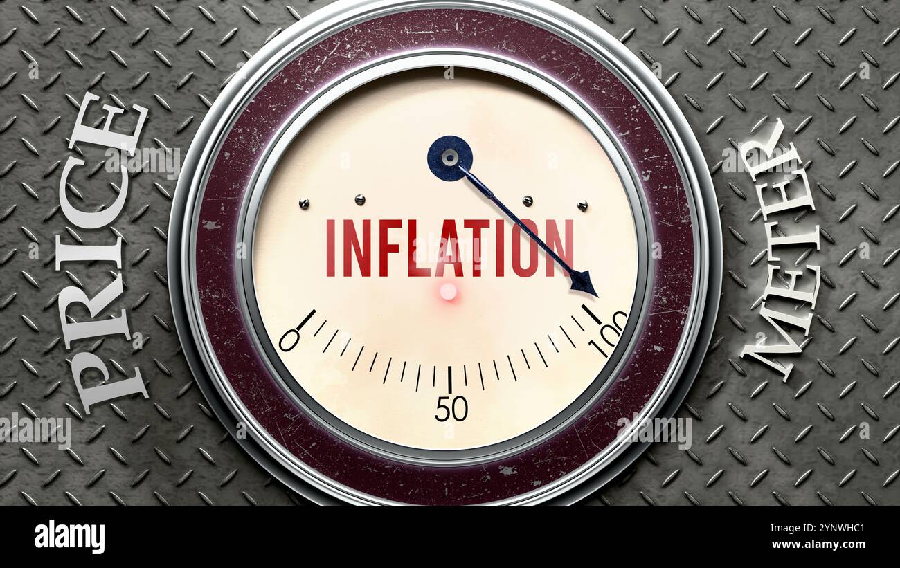 Inflation and price that is hitting a full scale hi-res stock ...