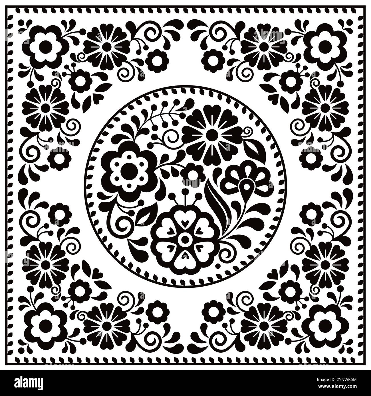 Round frame from black Stock Vector Images - Alamy