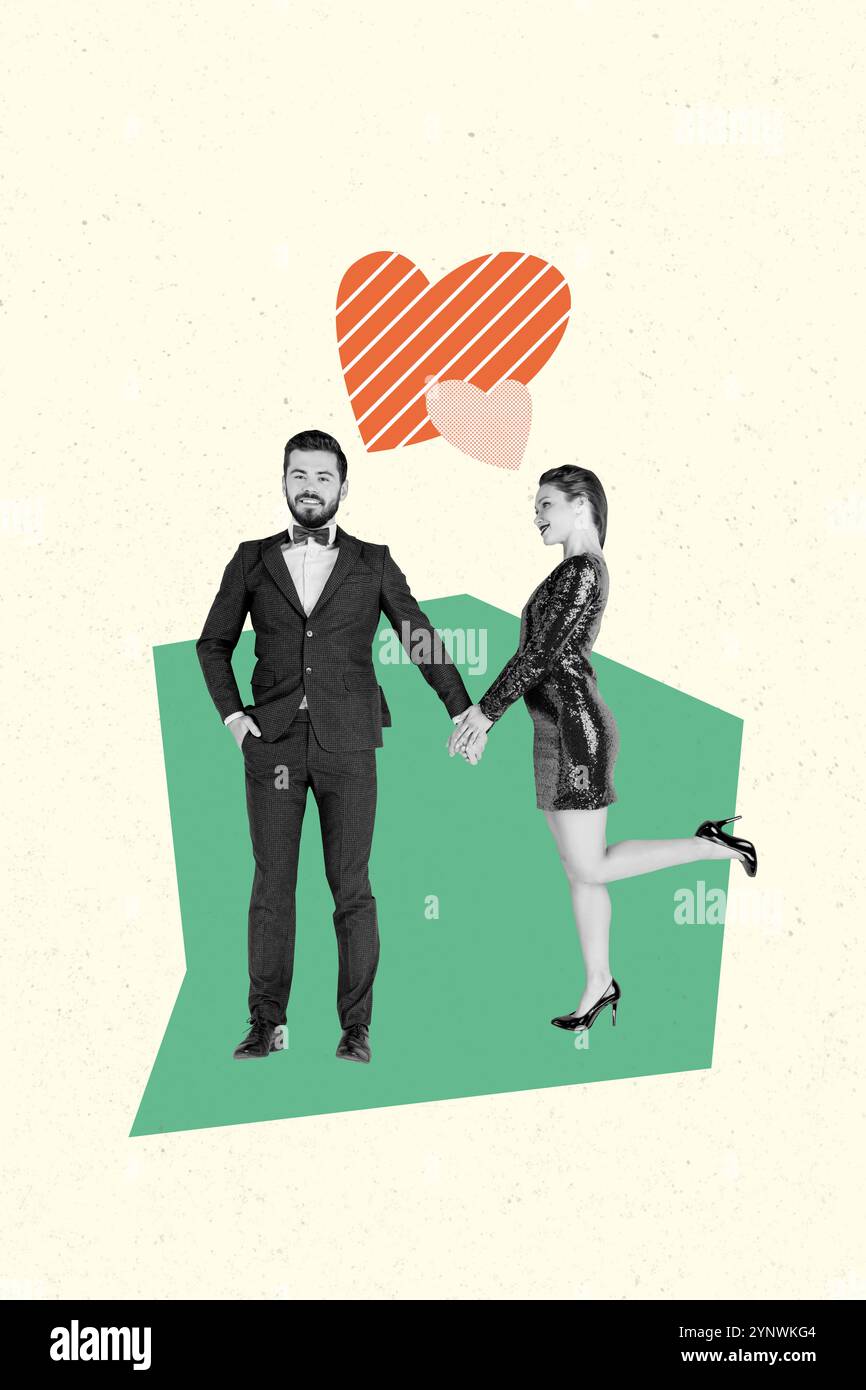 3D collage design composite trend artwork sketch of date celebrate ...