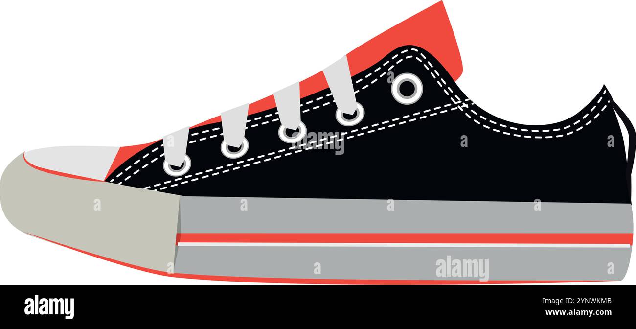 Black converse shoe Stock Vector Images - Alamy