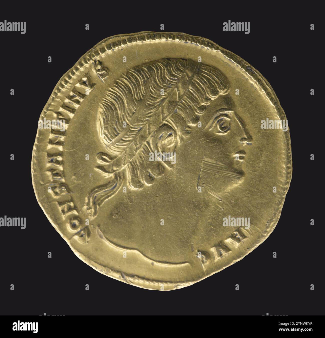 Roman Emperor Constantine II as Caesar, gold medallion Stock Photo - Alamy