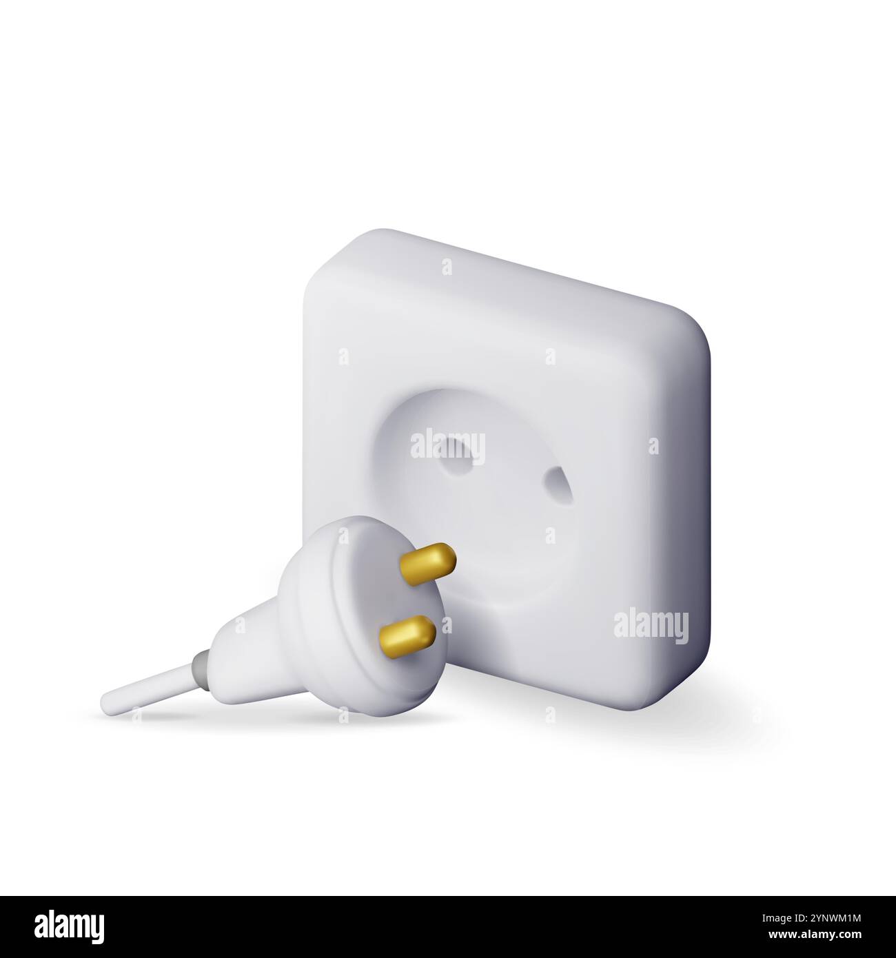 Realistic socket plug electricity Cut Out Stock Images & Pictures - Alamy