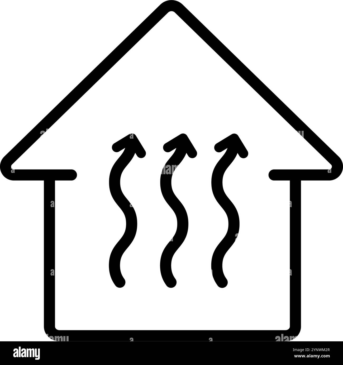 Heated floor outline icon. House heating related icon and linear vector ...