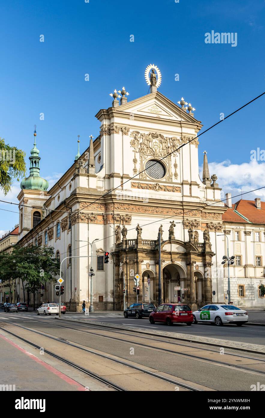 Facade of 17th century Baroque Church of St. Ignatius in Charles Square ...