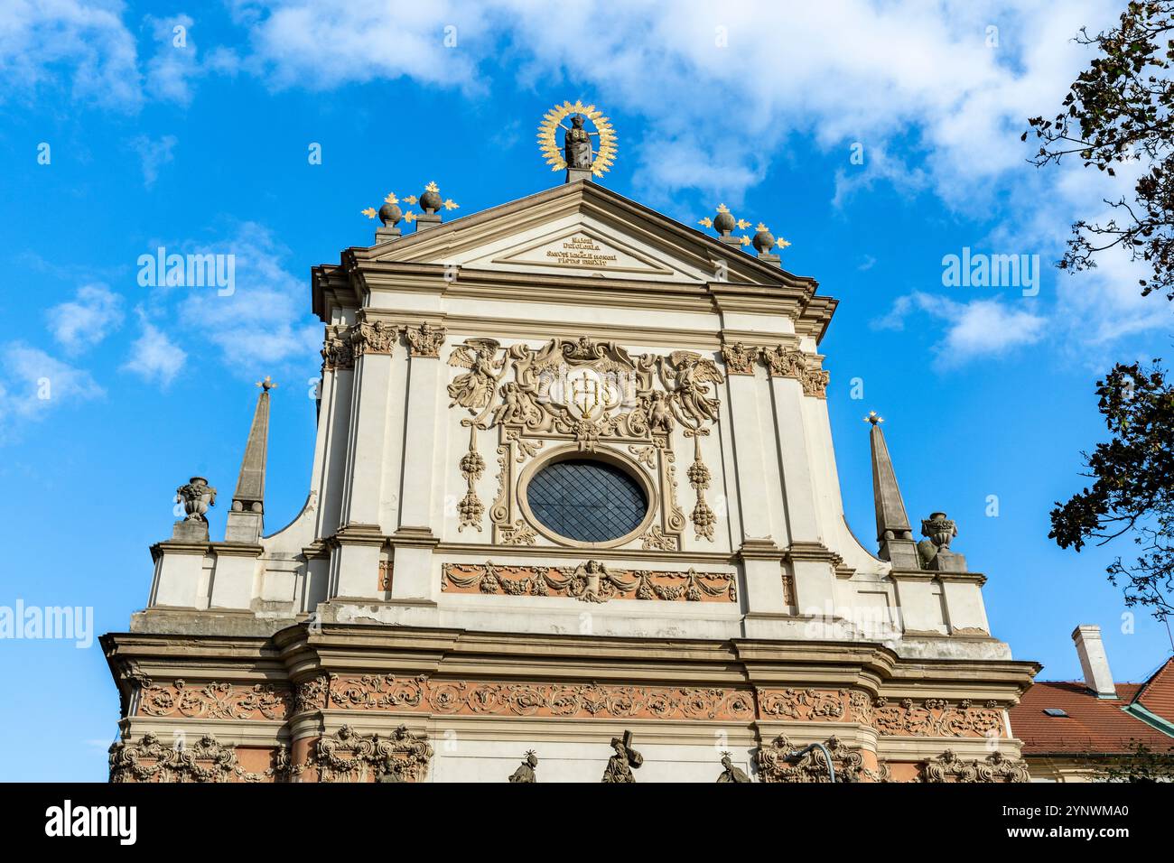 Facade of 17th century Baroque Church of St. Ignatius in Charles Square ...