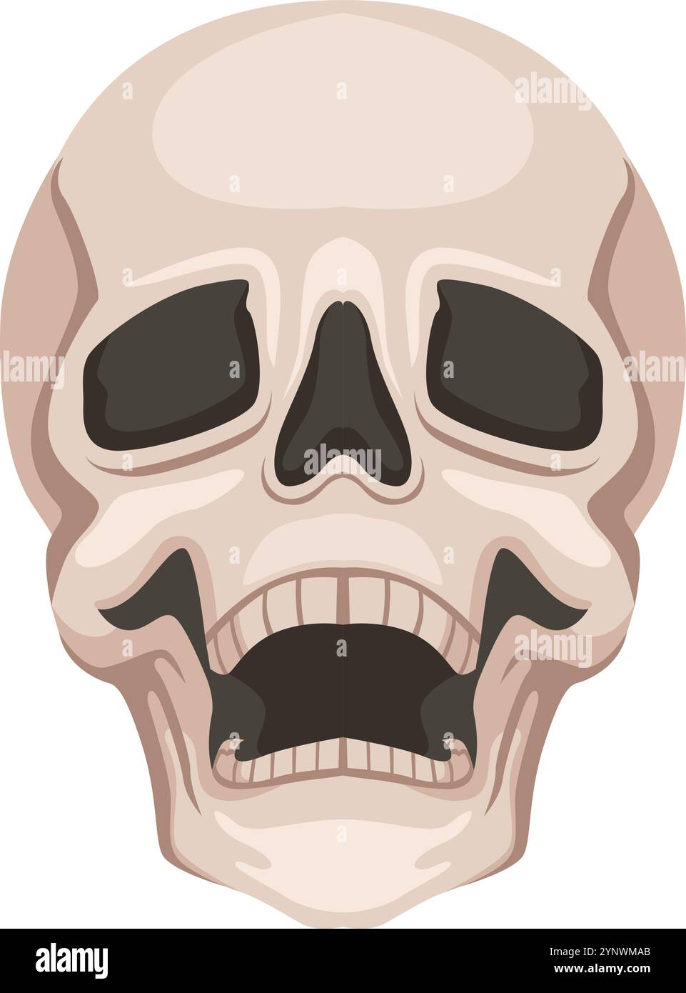 Cartoon Skeleton Head Mouth Open