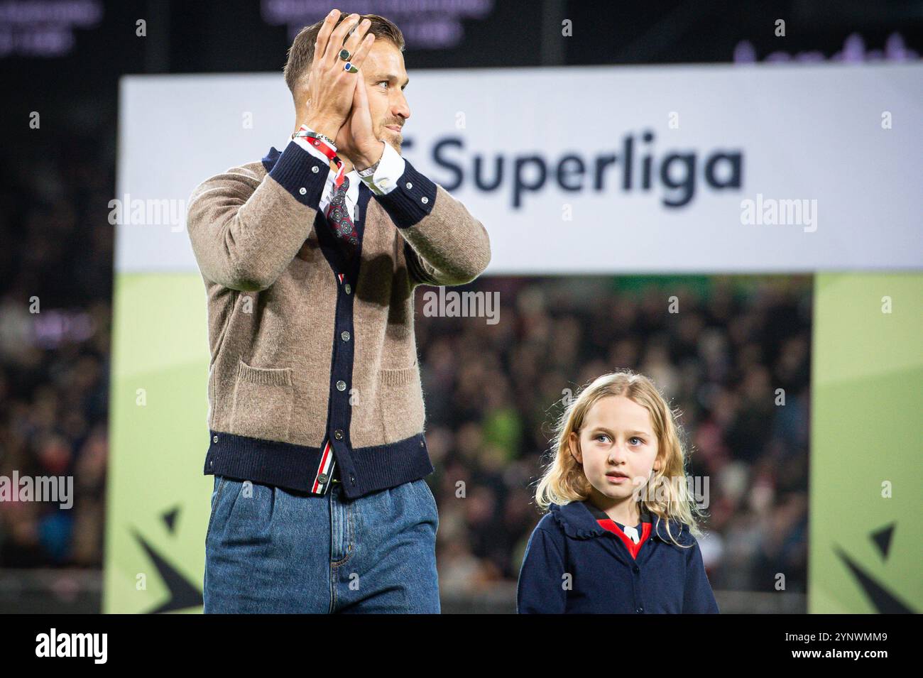 Herning, Denmark. 25th, November 2024. Erik Sviatchenko, former players ...