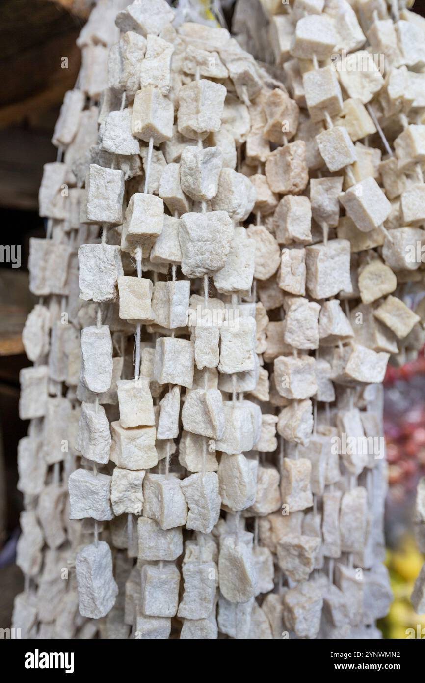 Chhurpi or durkha, a traditional cheese consumed in the Himalayan ...