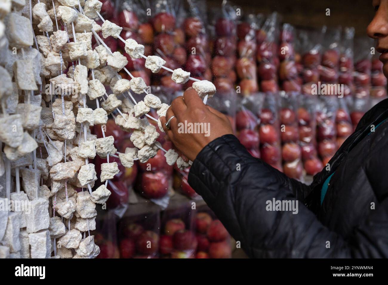 Chhurpi or durkha, a traditional cheese consumed in the Himalayan ...