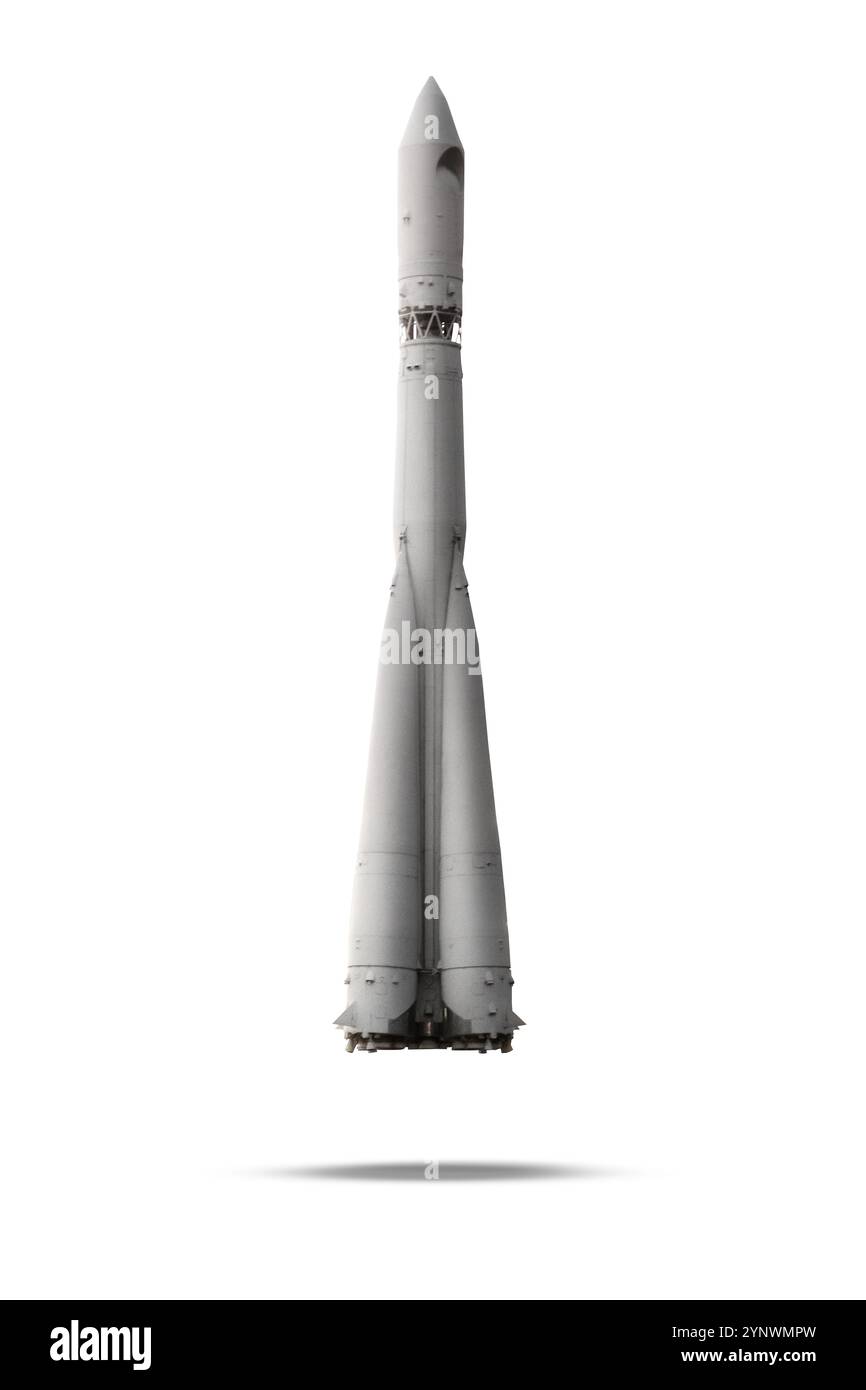 A detailed image of a rocket against a plain white background ...