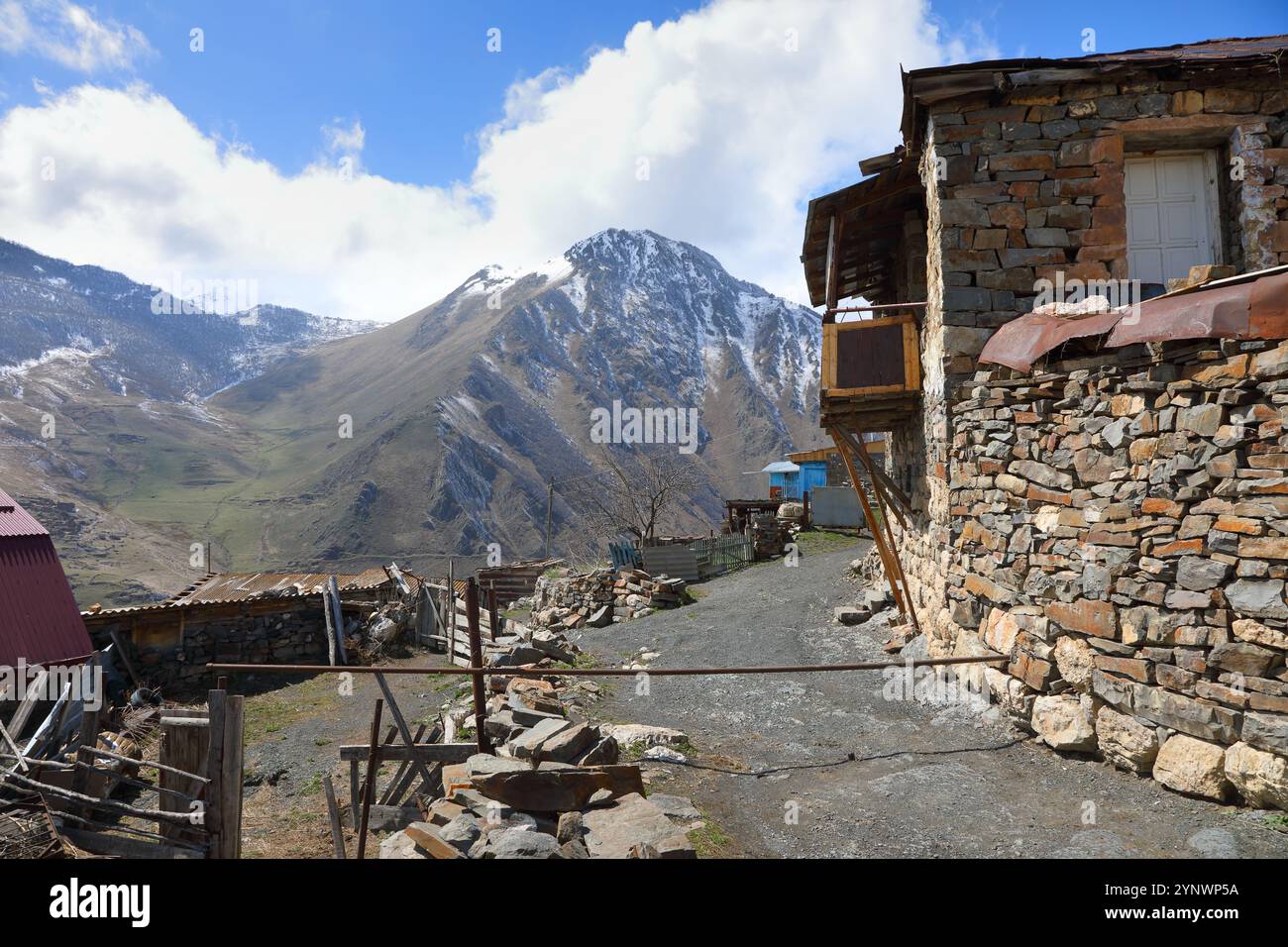 The mountain village Kamunta in North Ossetia-Alania Republic, Russia ...