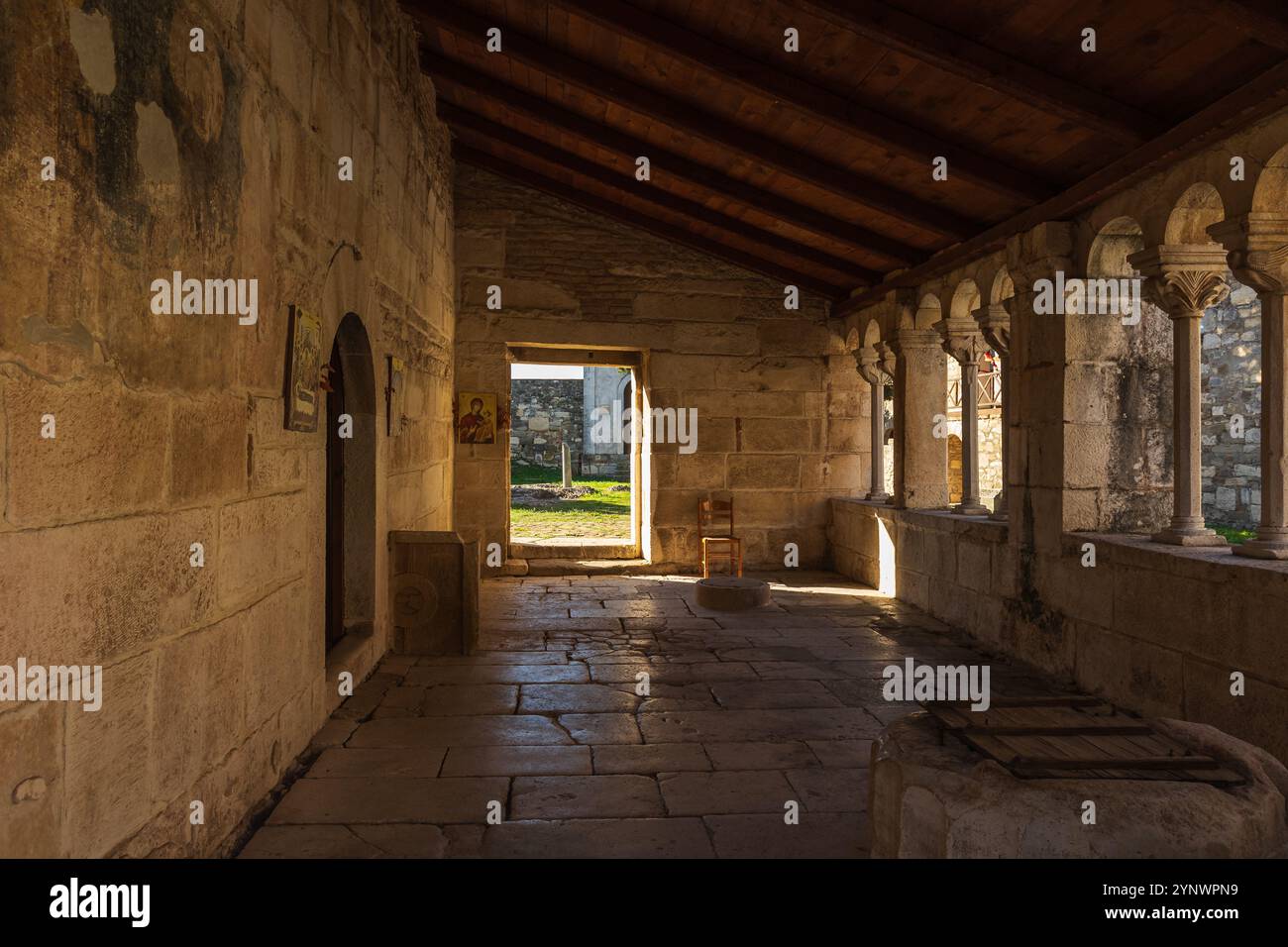 Interior of Roman cathedral church. Ancient Architectural design with ...