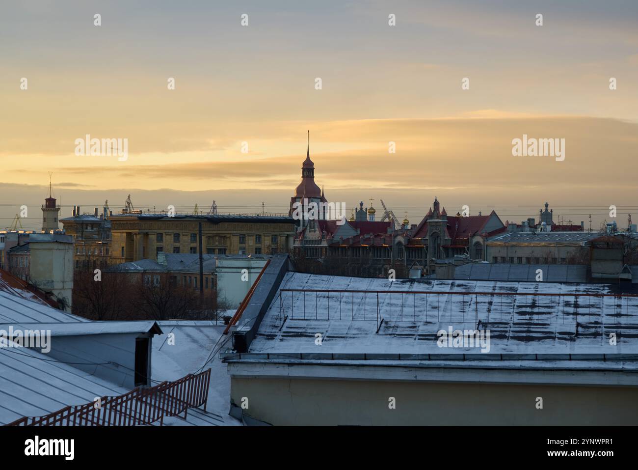 Scenic Rooftops at Sunset featuring Towering Spires and Stunning ...