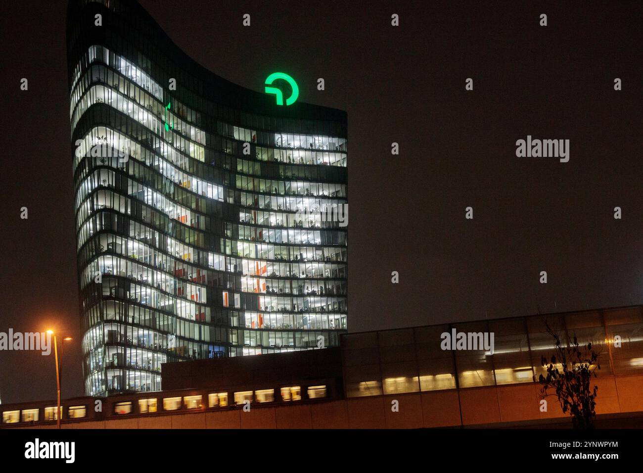 Vienna, Austria. 18th Nov, 2024. Logo of the Austrian gas and oil ...