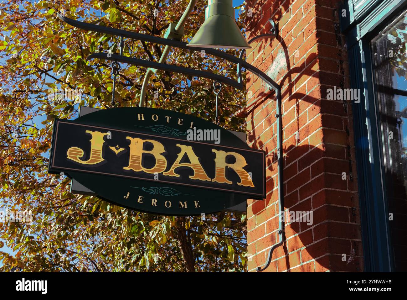 Sign for the J-Bar at the historic Hotel Jerome, Aspen, Colorado, USA ...