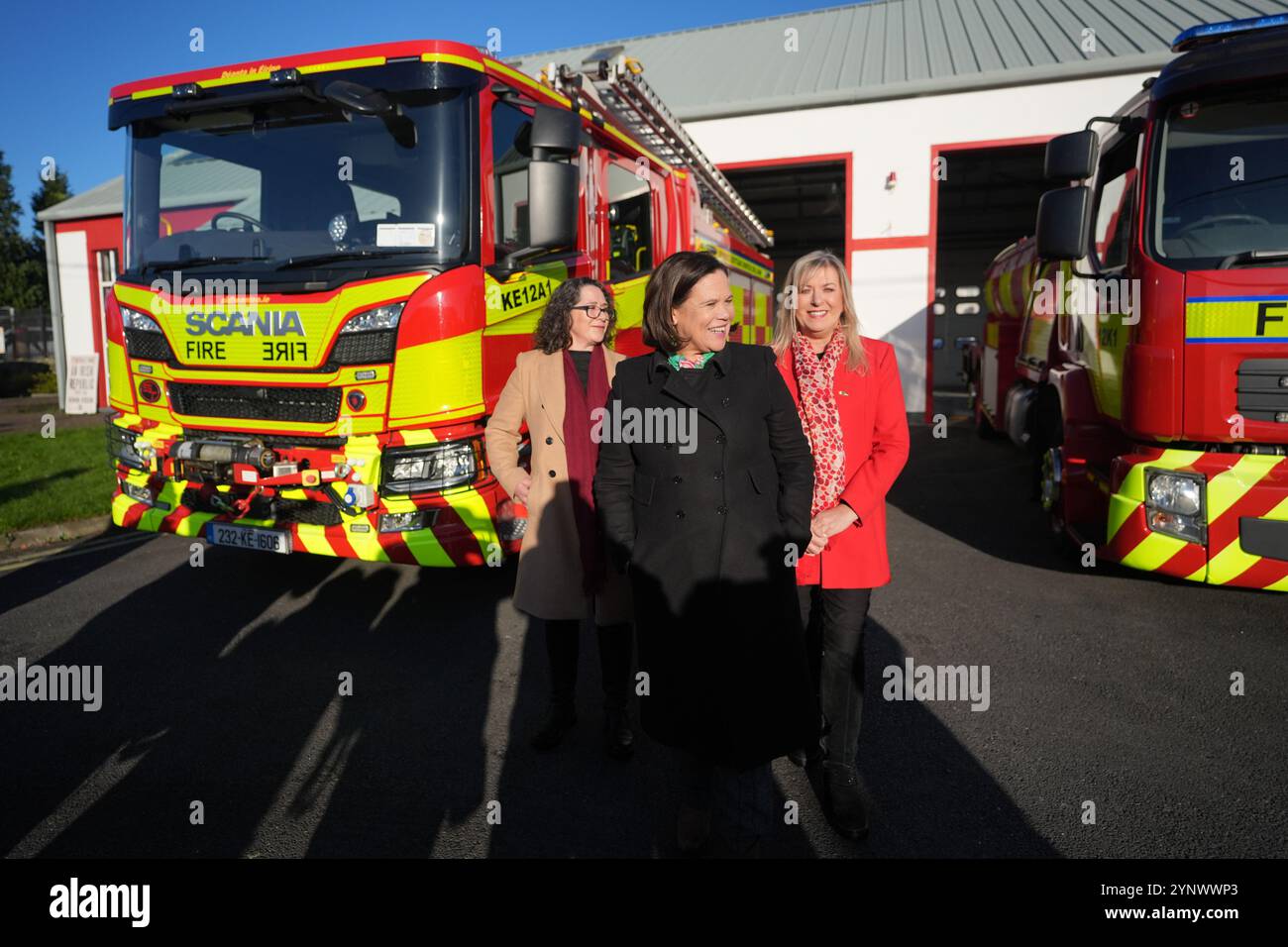 (left to right) Candidate Caroline Hogan, Sinn Fein leader Mary Lou ...