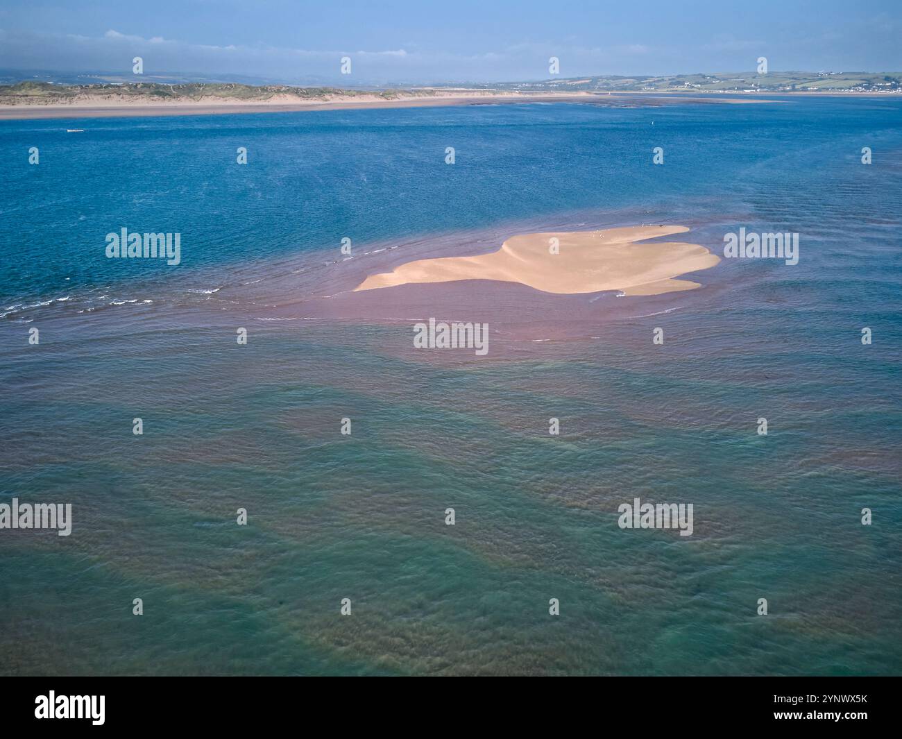 An aerial view of the Taw and Torridge estuary, where the Taw and ...