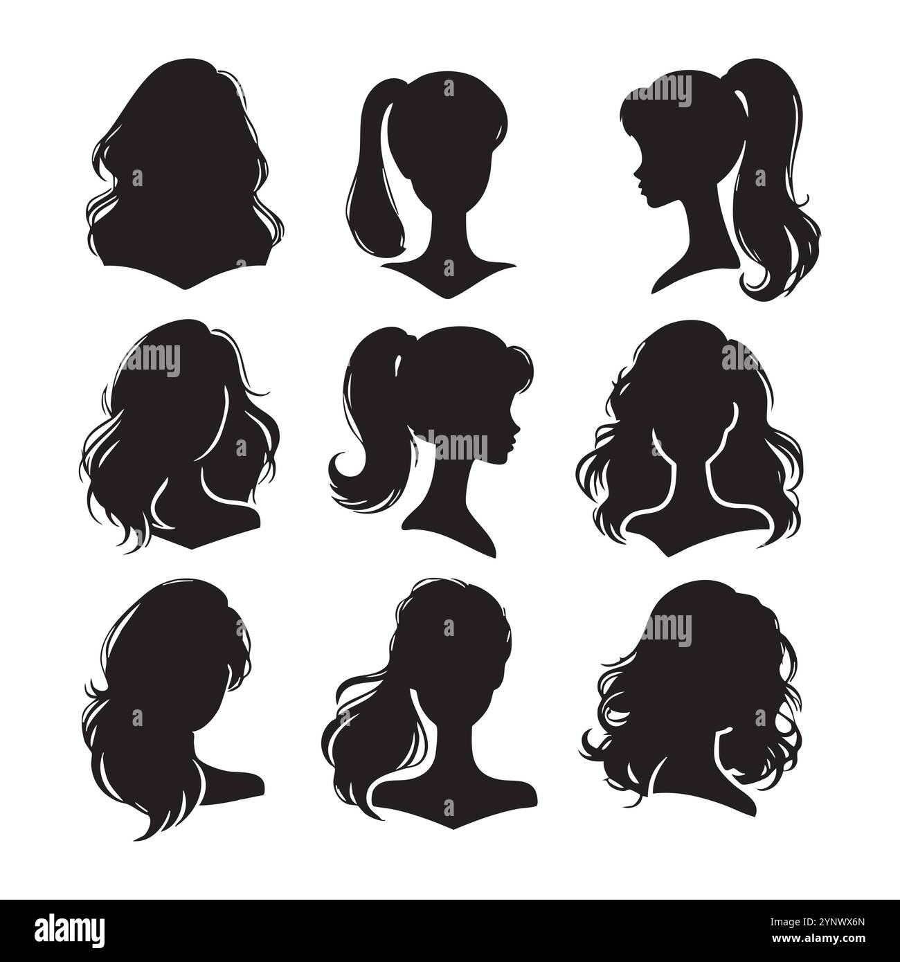 Silhouette set of barbie on white background Stock Vector Image & Art ...