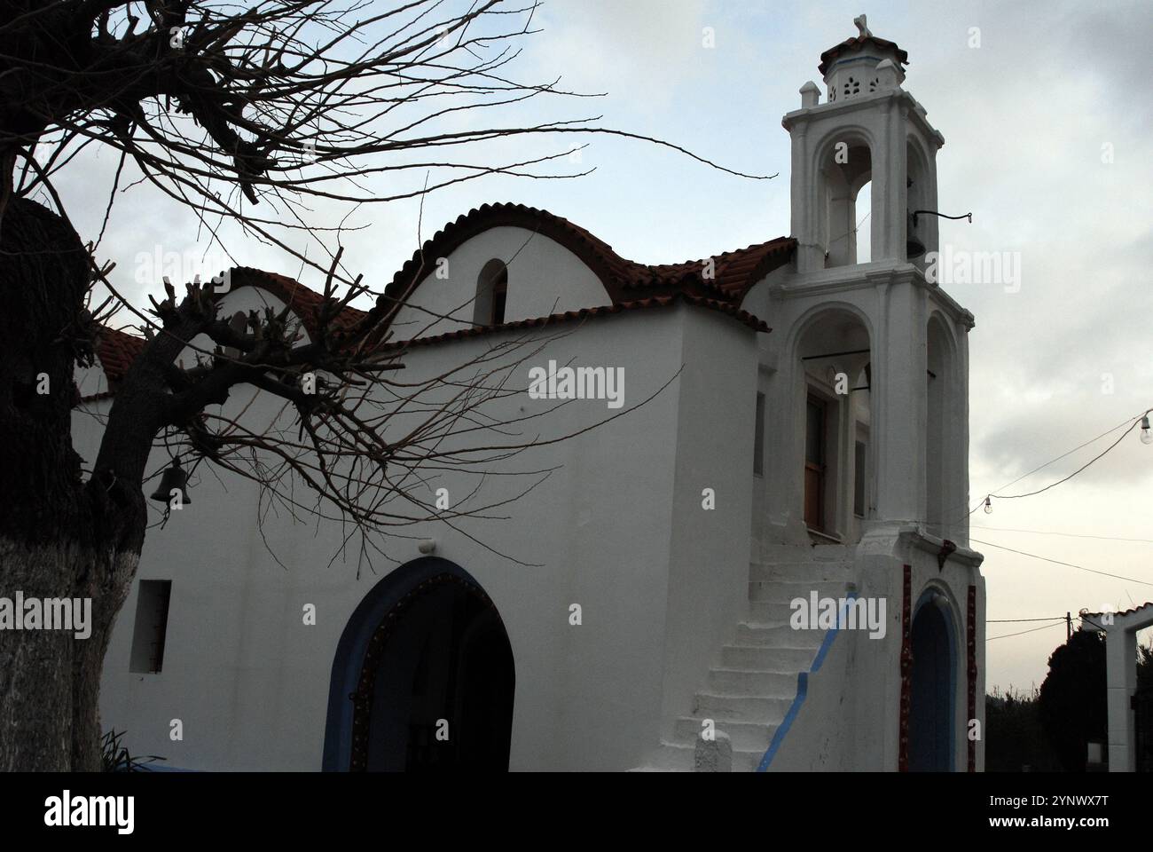 Greece Rhodes island Agios Isidoros village and Akramitis monastery ...