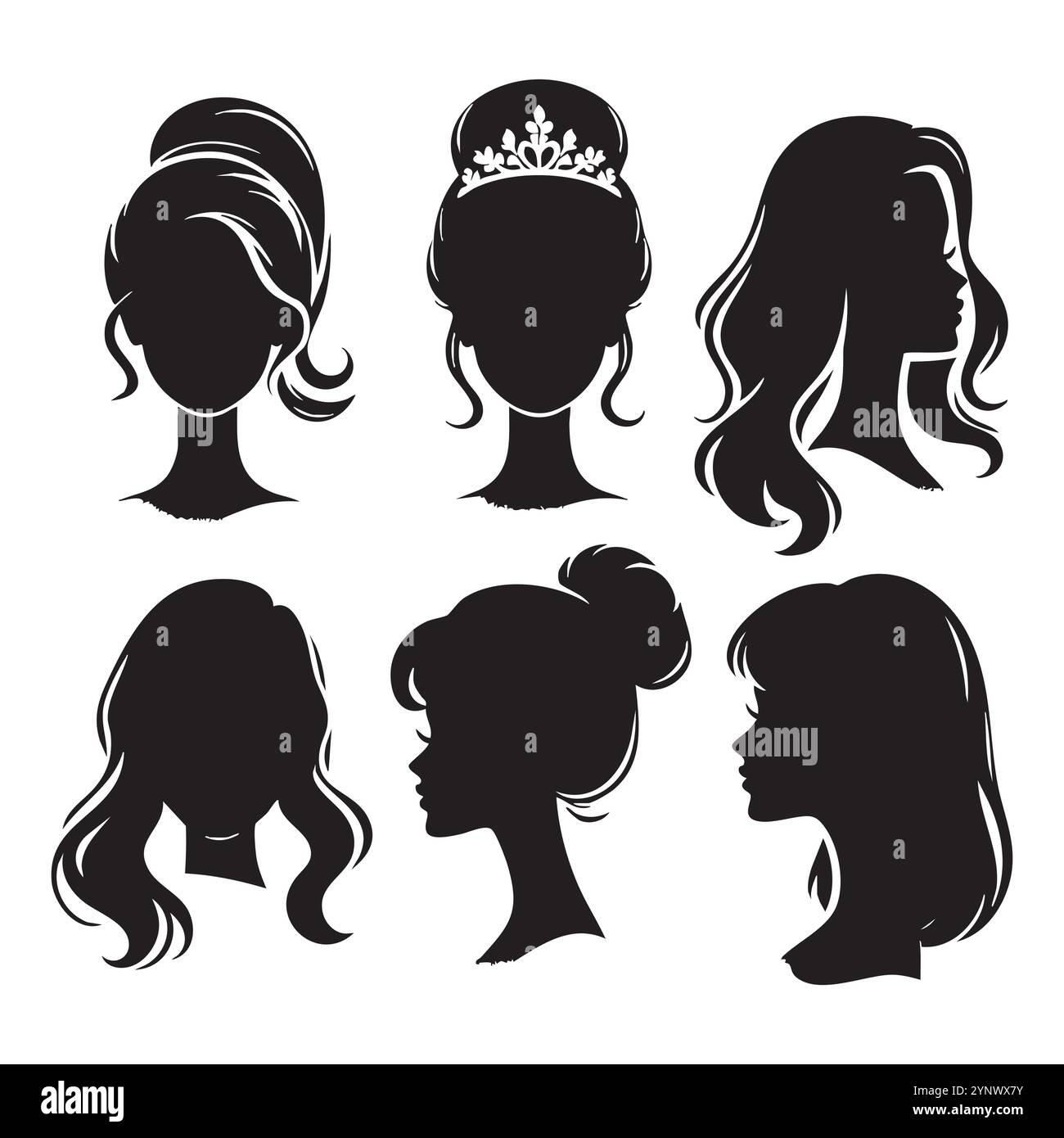 Silhouette set of barbie on white background Stock Vector Image & Art ...
