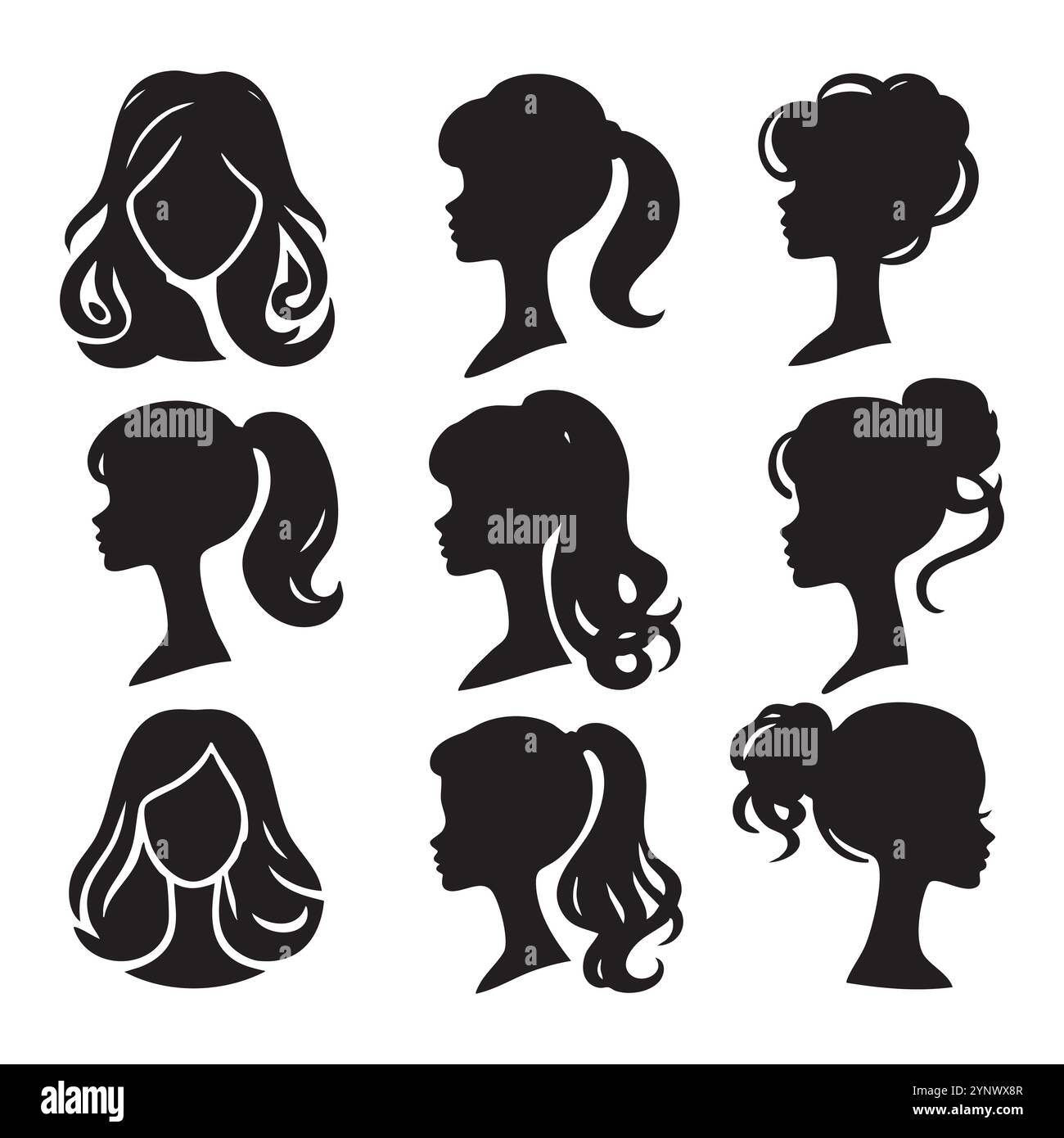 Silhouette set of barbie on white background Stock Vector Image & Art ...