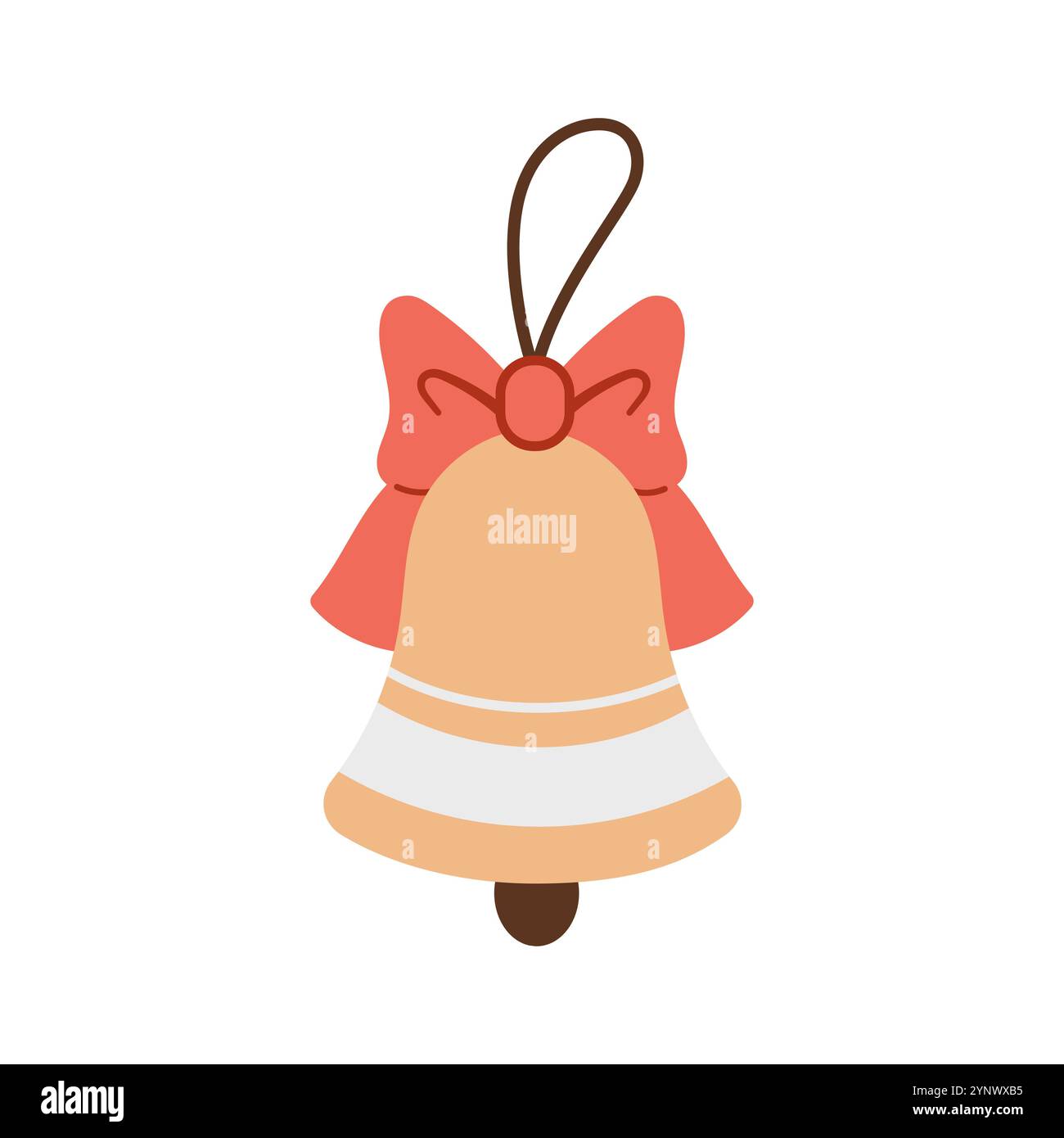 Christmas tree toy in the shape of bell. A bell with bow Christmas tree ...