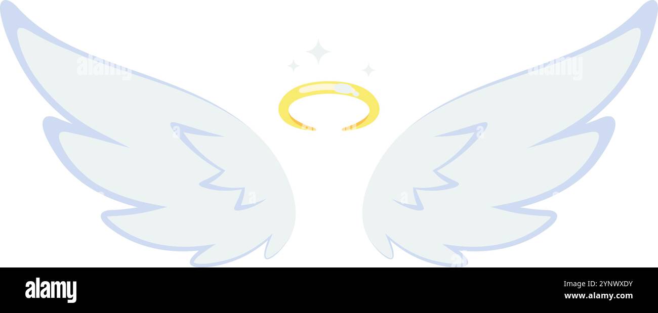 The wings of an angel are shown in white and gold Stock Vector Image ...
