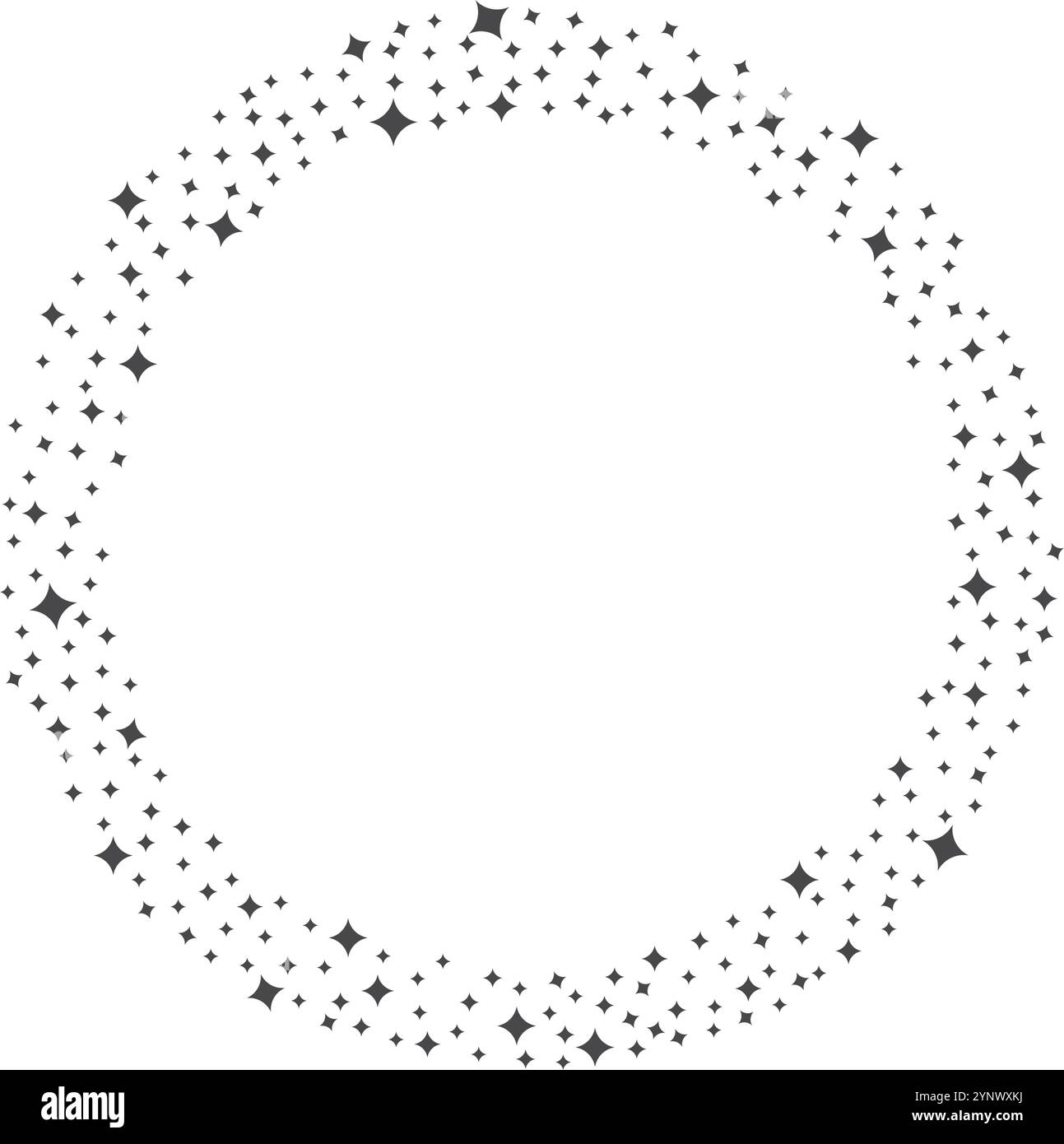 A black and white image of a circle with many small dots in it Stock ...