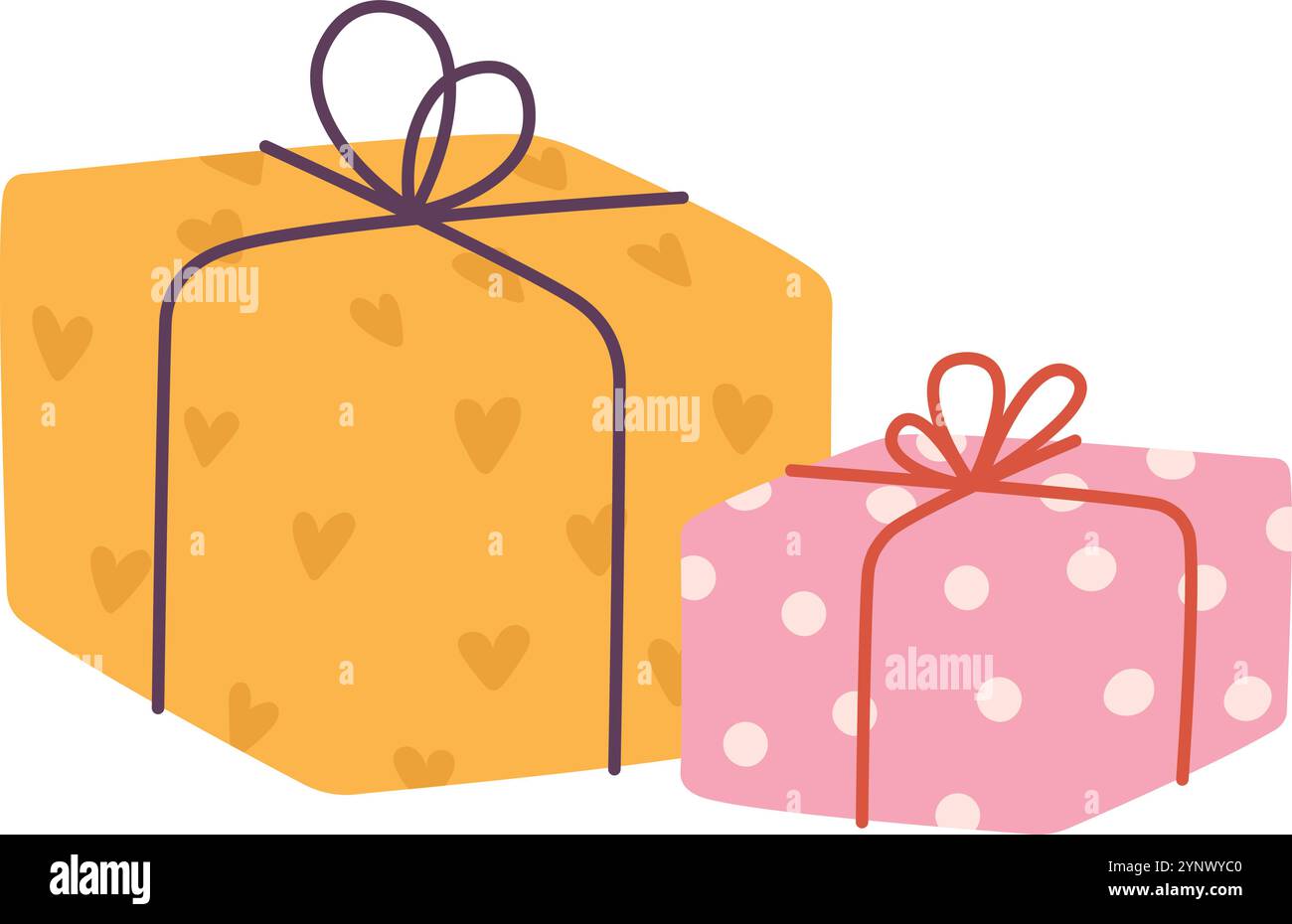 Pink gift boxes hearts Cut Out Stock Images & Pictures - Alamy