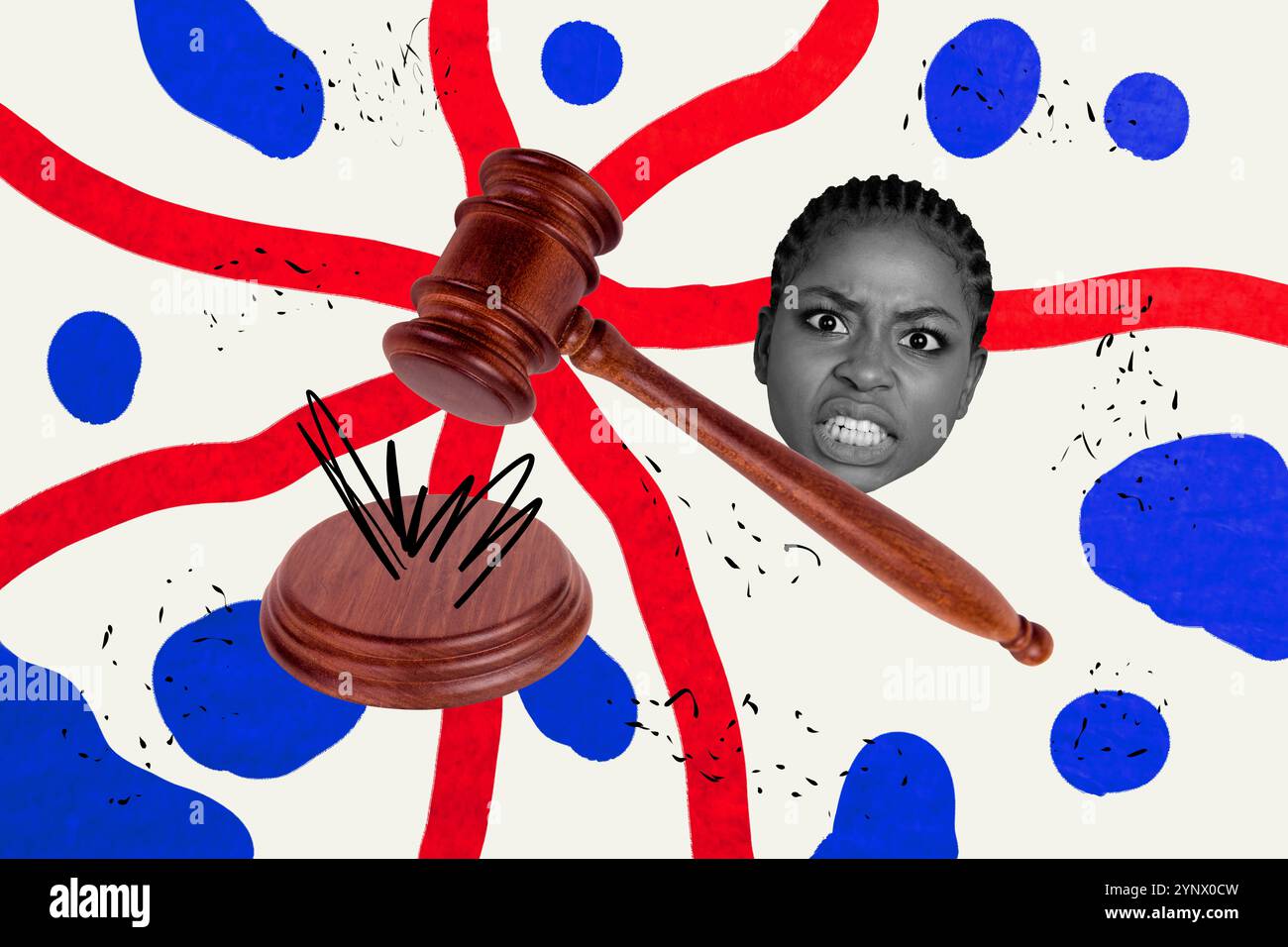 Trend artwork poster composite sketch image collage of caricature angry ...