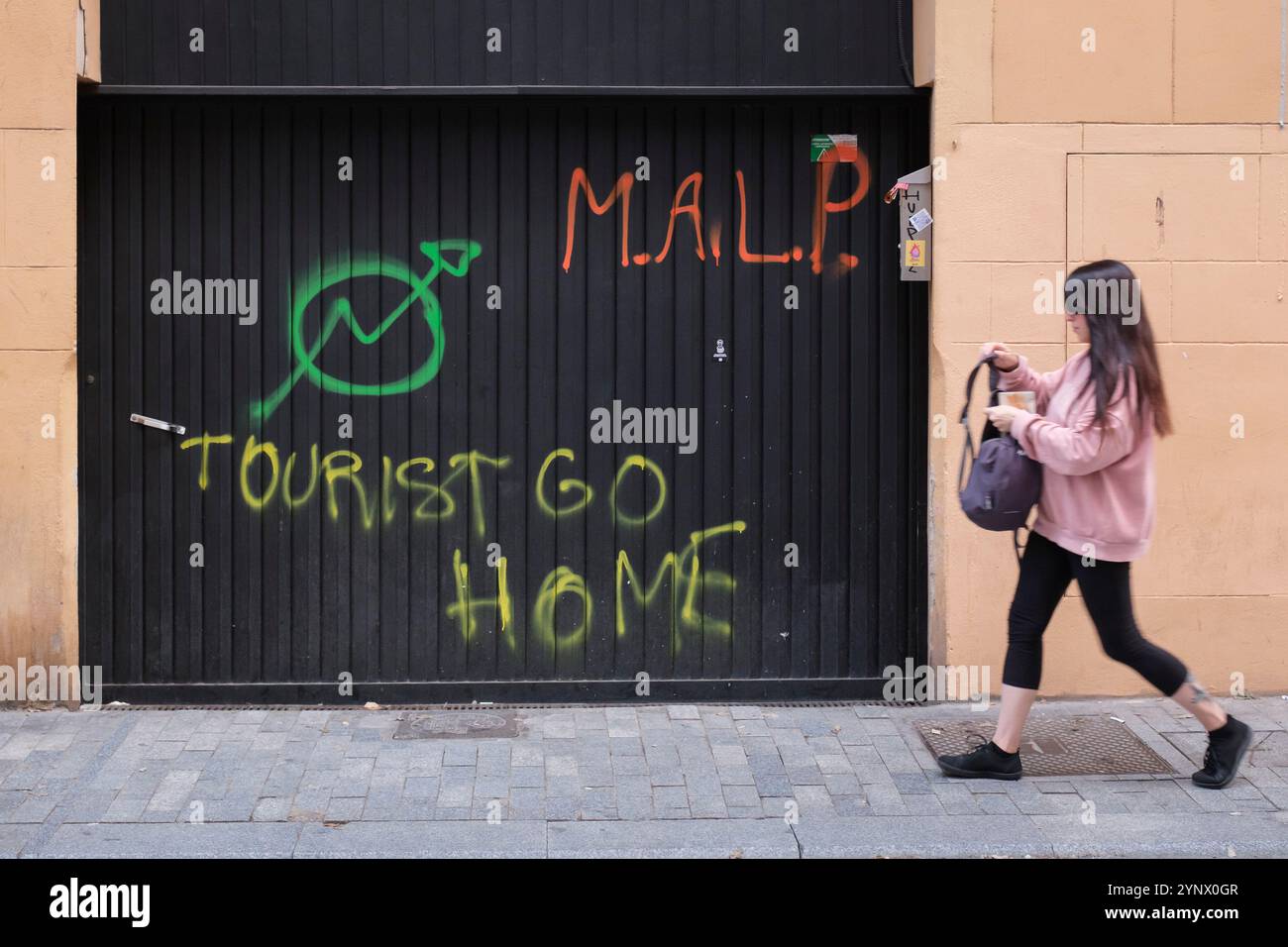 Valencia, in the historic centre of Valencia, the slogan Tourist go ...