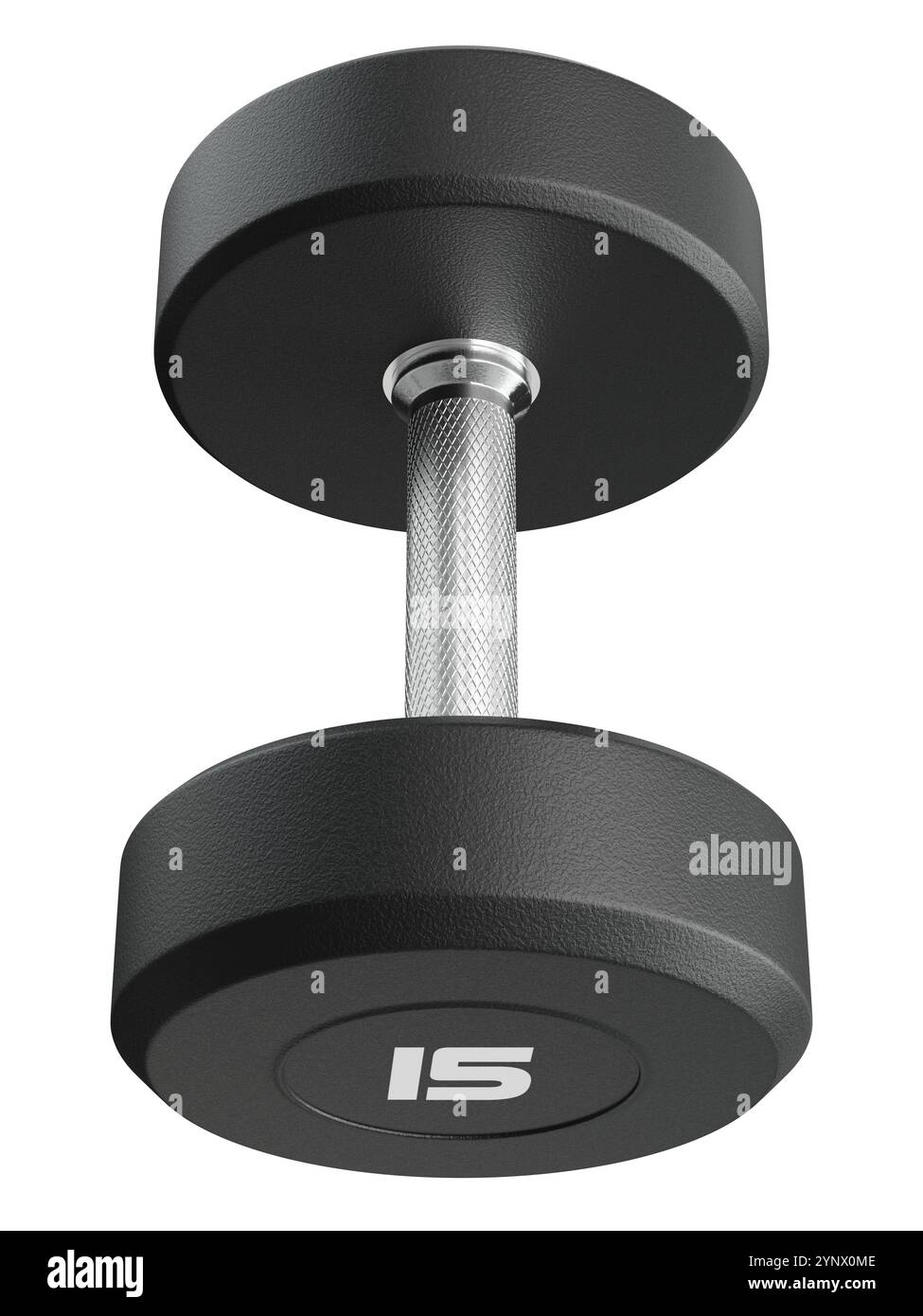 Blank Round Rubber Dumbbell with number 15, weightlifting gym equipment ...
