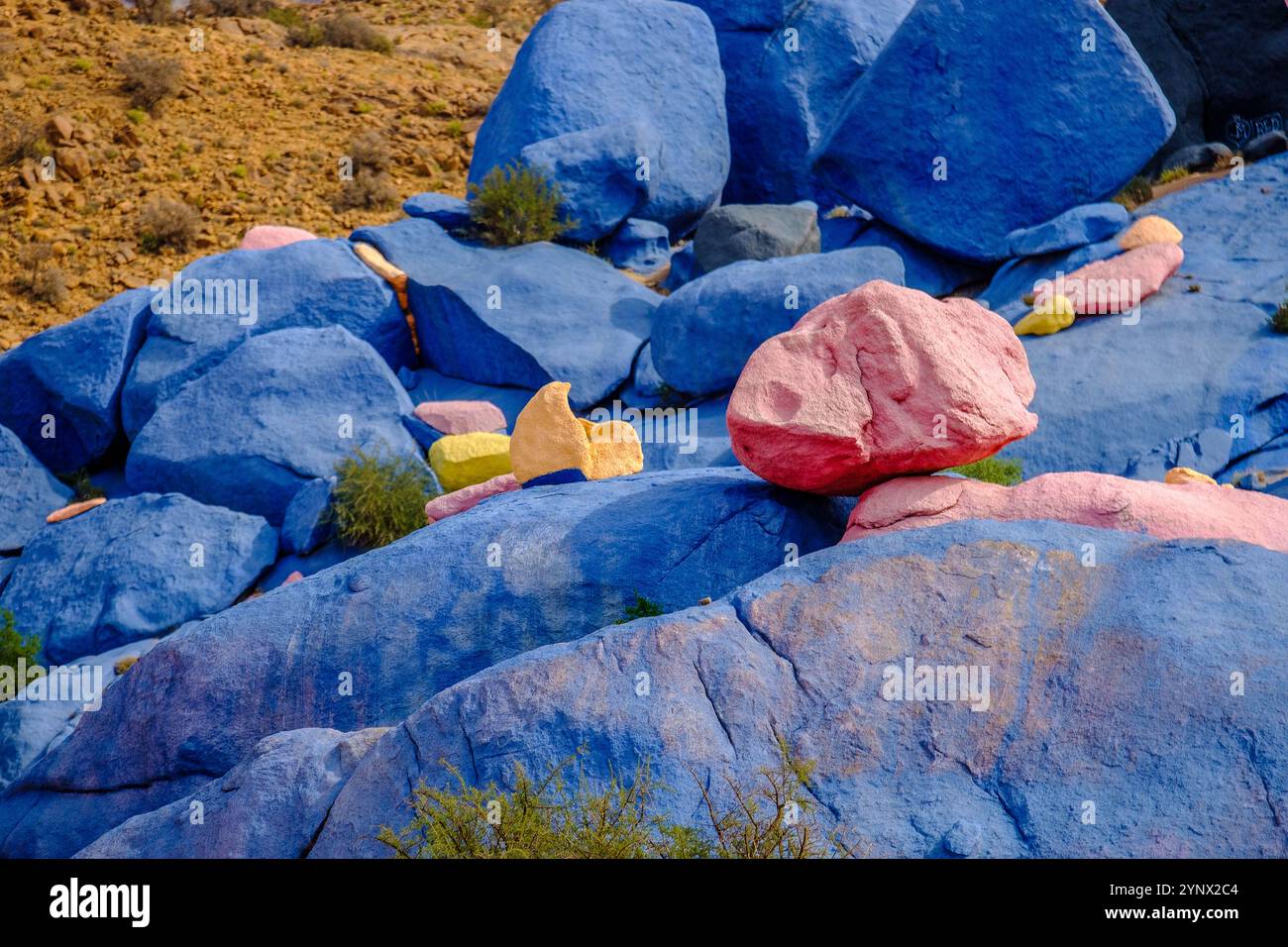 The Painted Rocks near Tafraoute / Tafrout in the anti atlas mountains ...