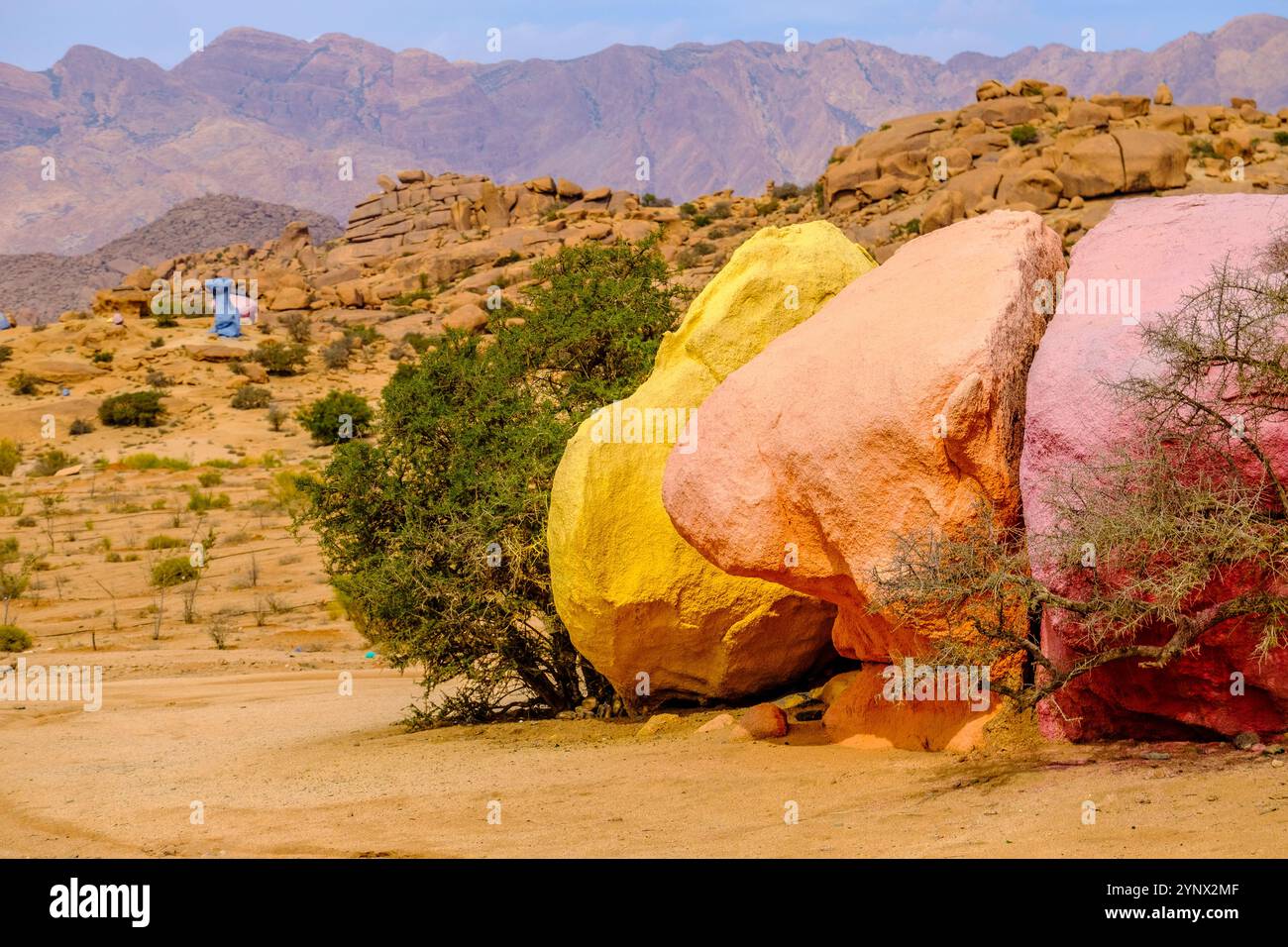 The Painted Rocks near Tafraoute / Tafrout in the anti atlas mountains ...