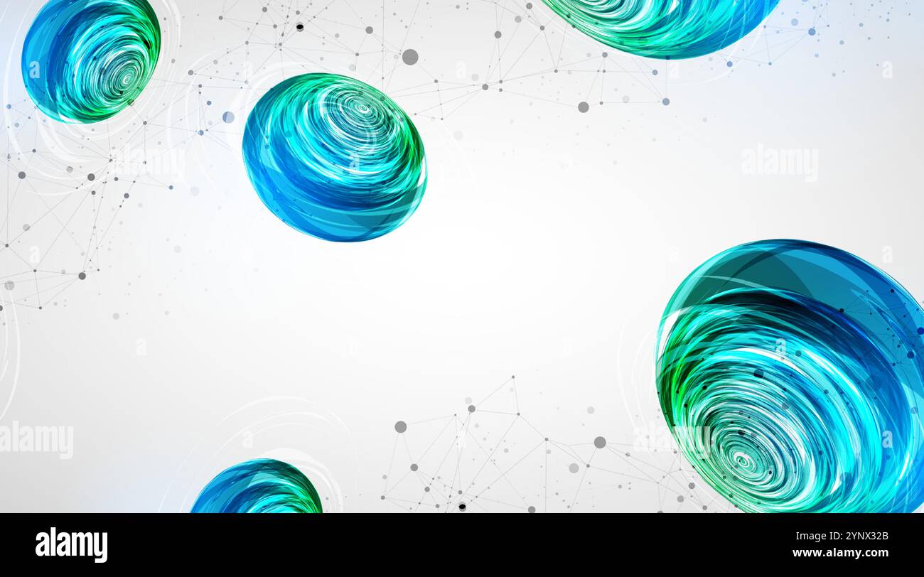 Abstract sci-fi vector background with plexus effect and swirl shapes ...