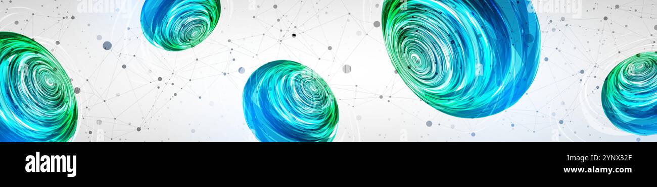 Abstract sci-fi vector background with plexus effect and swirl shapes ...