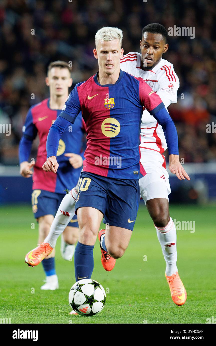 Barcelona, Spain. 26th Nov, 2024. Dani Olmo in action during the Uefa ...