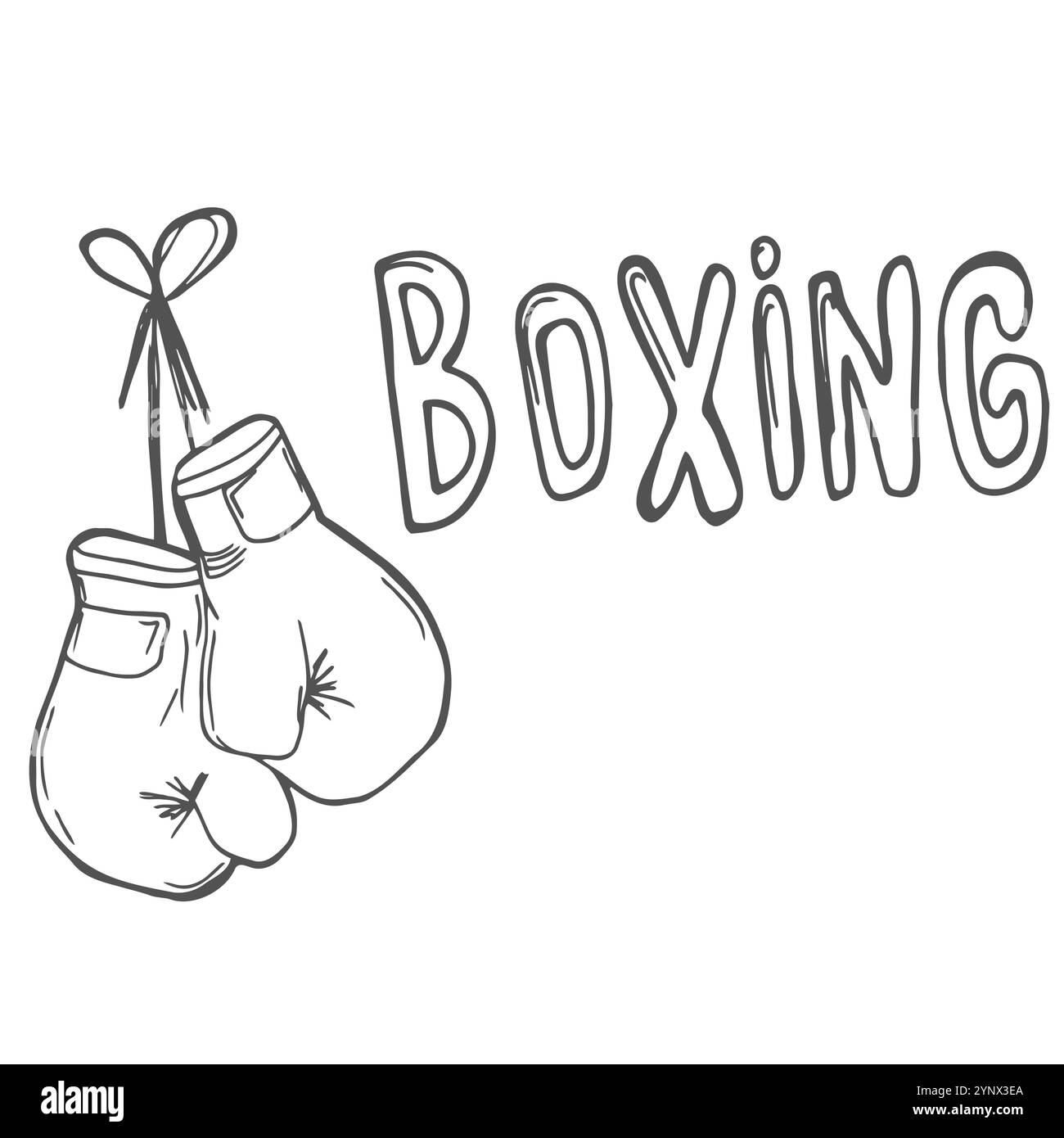 Doodle style boxing illustration in vector format. Includes text Stock ...