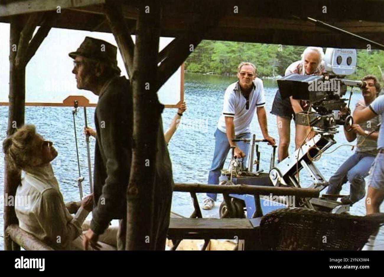 ON GOLDEN POND 1981 Universal Pictures film with Katherine Hepburn at left with Henry Fonda ...