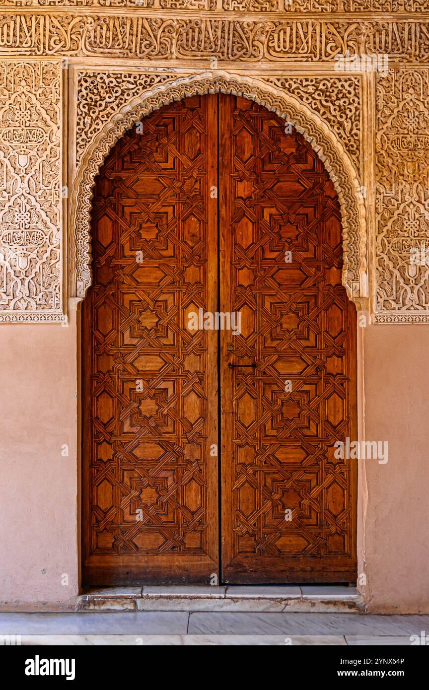 Granada, Spain - July 17, 2024: Medieval entrance door in the Alhambra ...