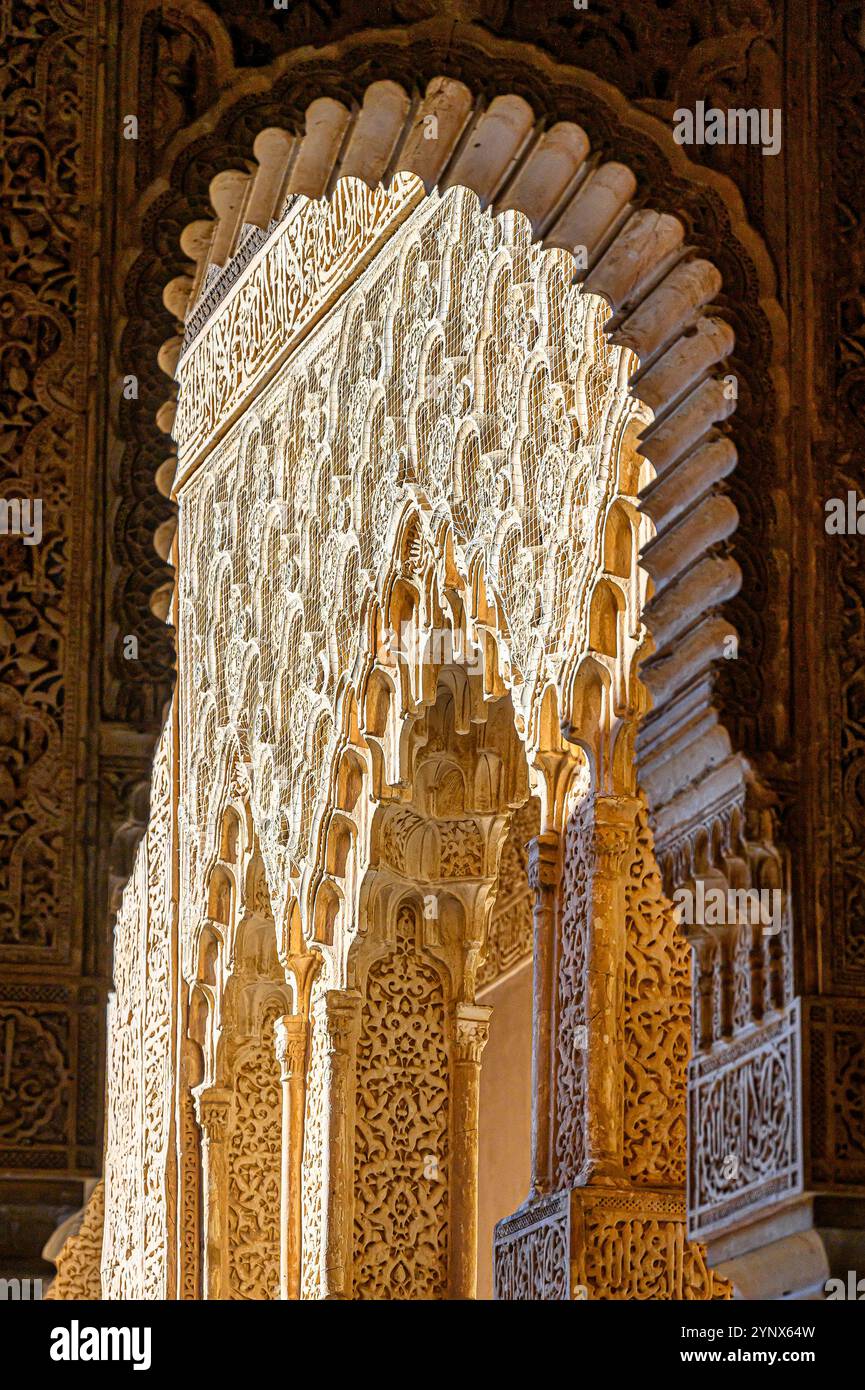 Granada, Spain - July 17, 2024: Architectural features of porch columns ...