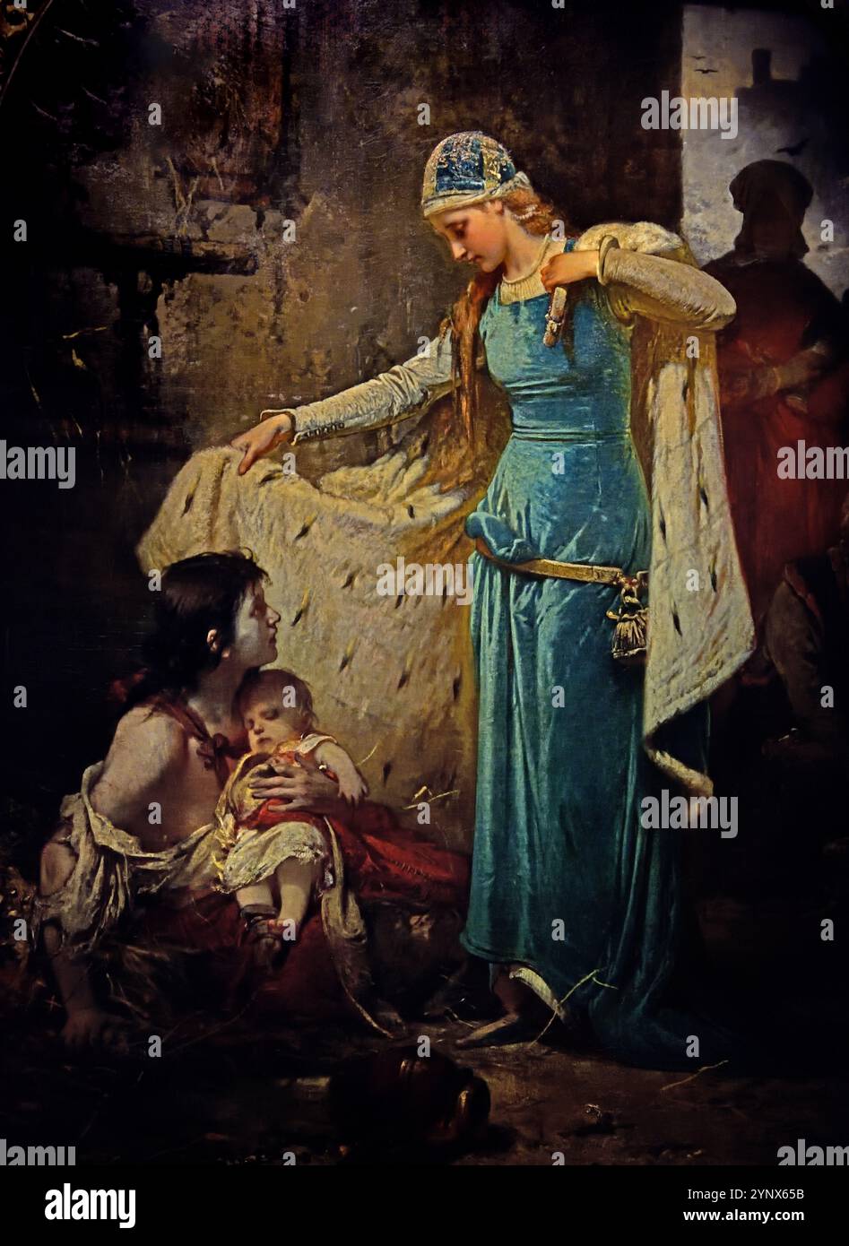 Saint Elizabeth of Hungary 1882 By Liezen Mayer Sandor 1839 Gyor - 1898 ...